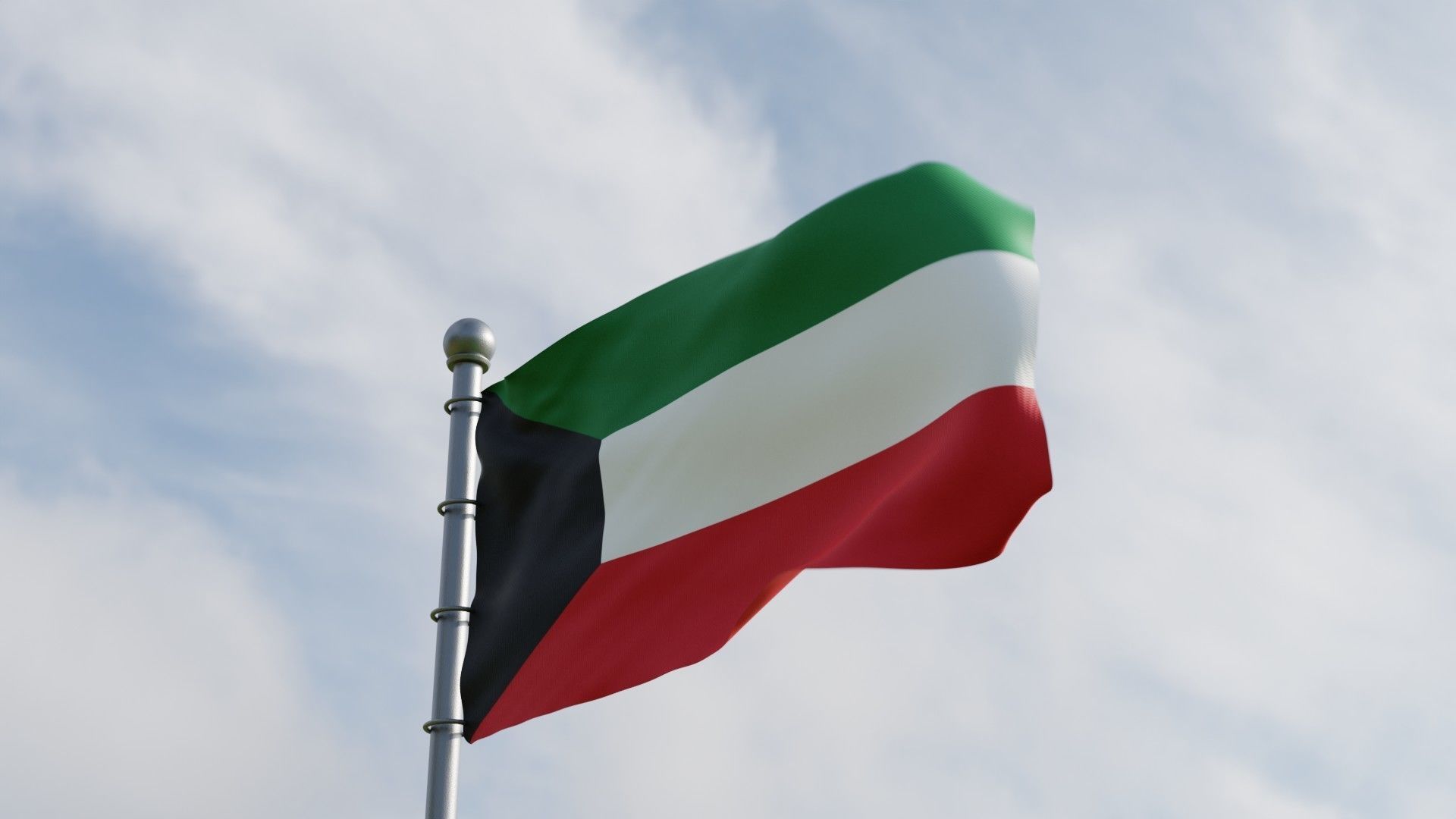 Animated Kuwait Flags 3D model animated | CGTrader