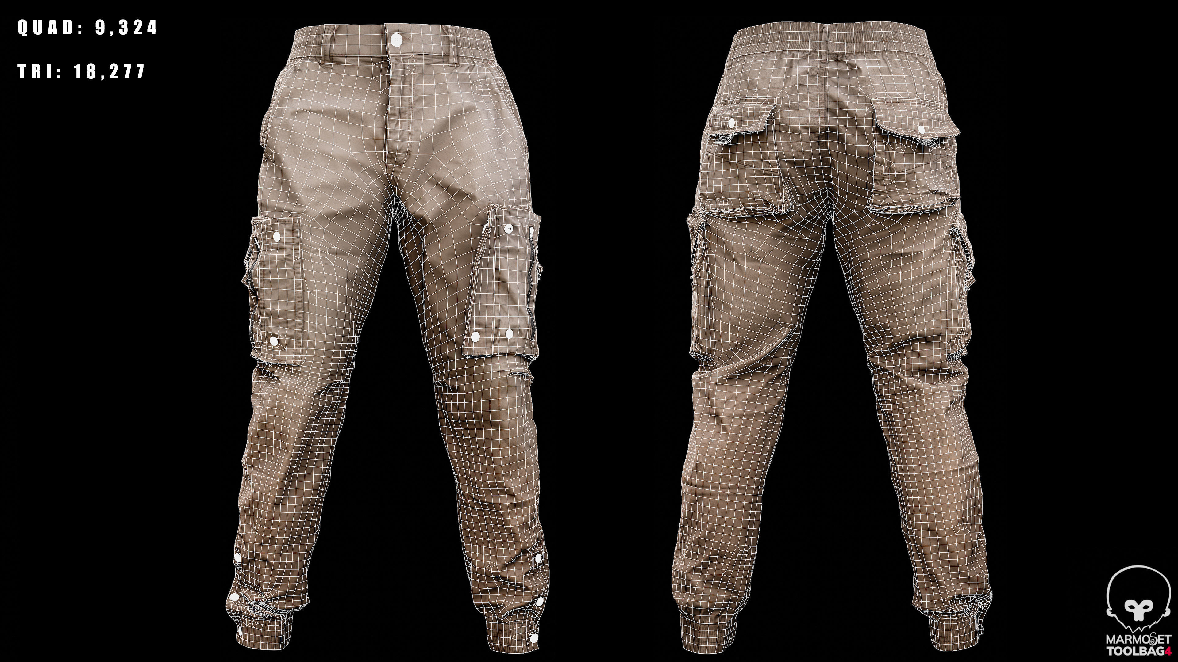 3D model Cargo Pants 001 VR / AR / low-poly | CGTrader