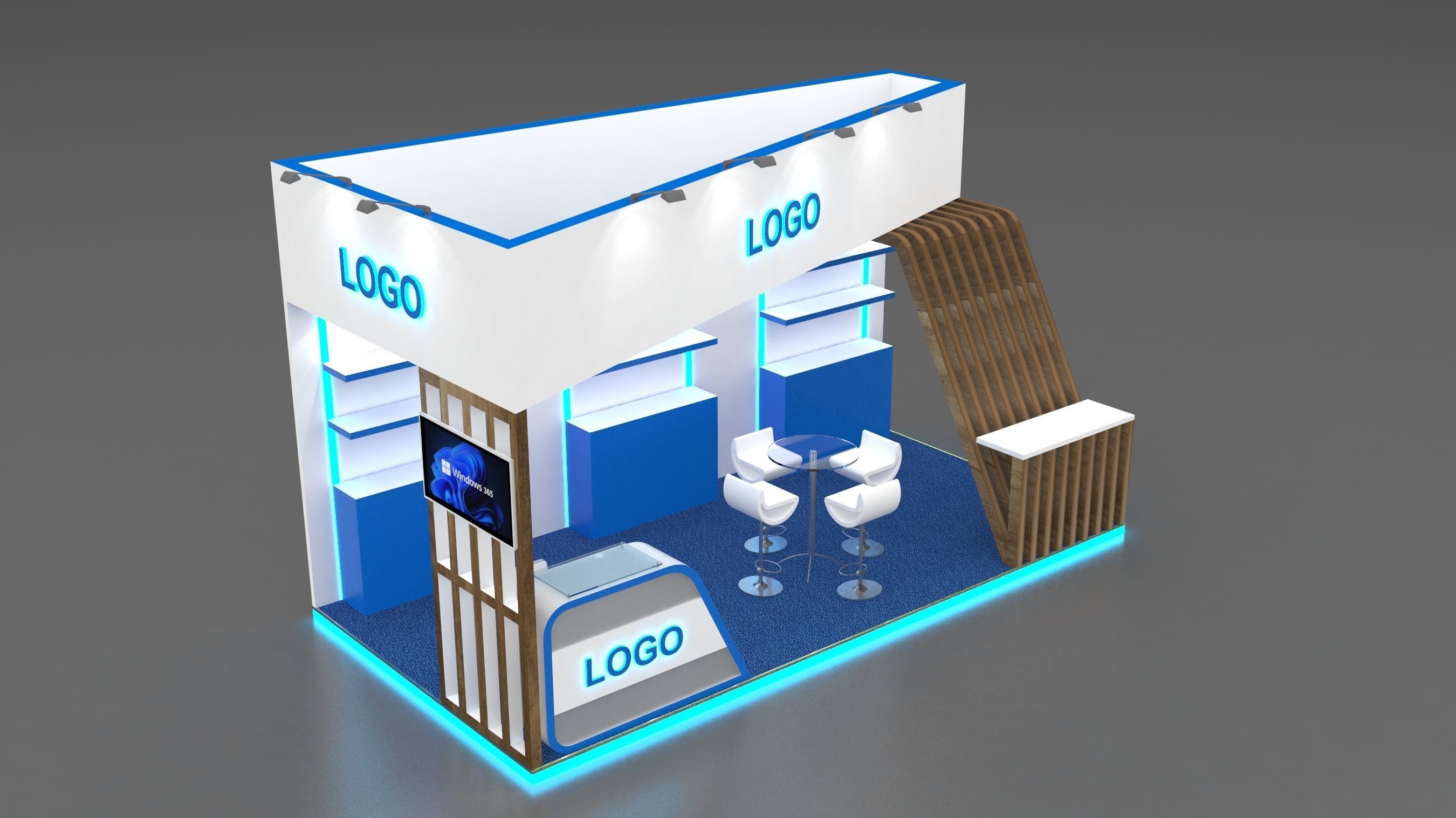 Exhibition Stand 3 meters x 6 meters 3 x 6 3D model | CGTrader