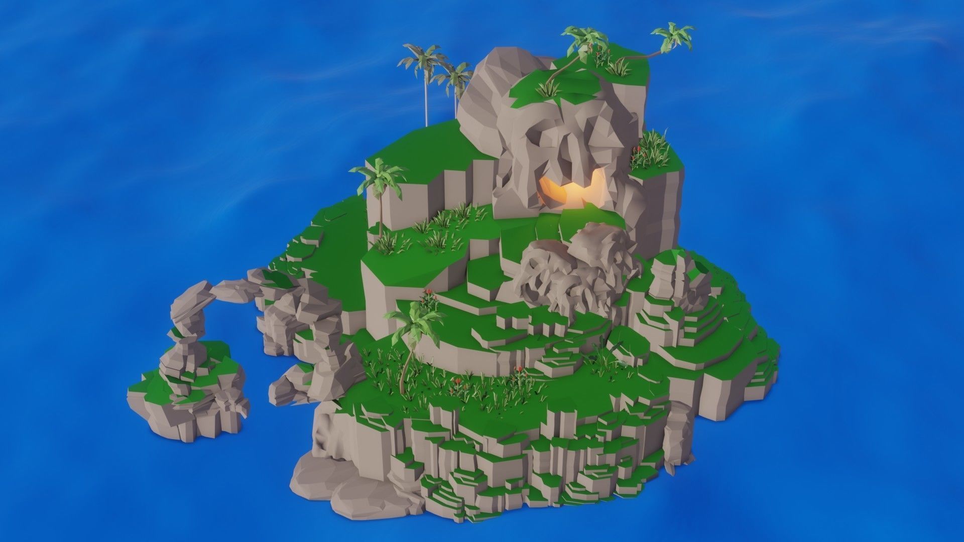 3D model Skull island lowpoly VR / AR / low-poly | CGTrader