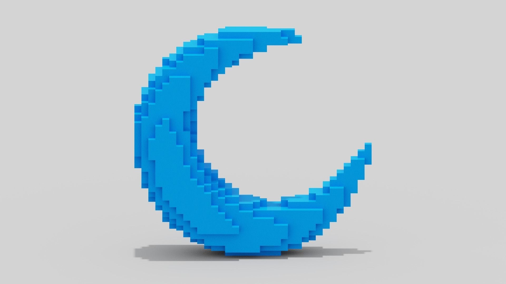 3D model Blue Voxel Moon VR / AR / low-poly | CGTrader
