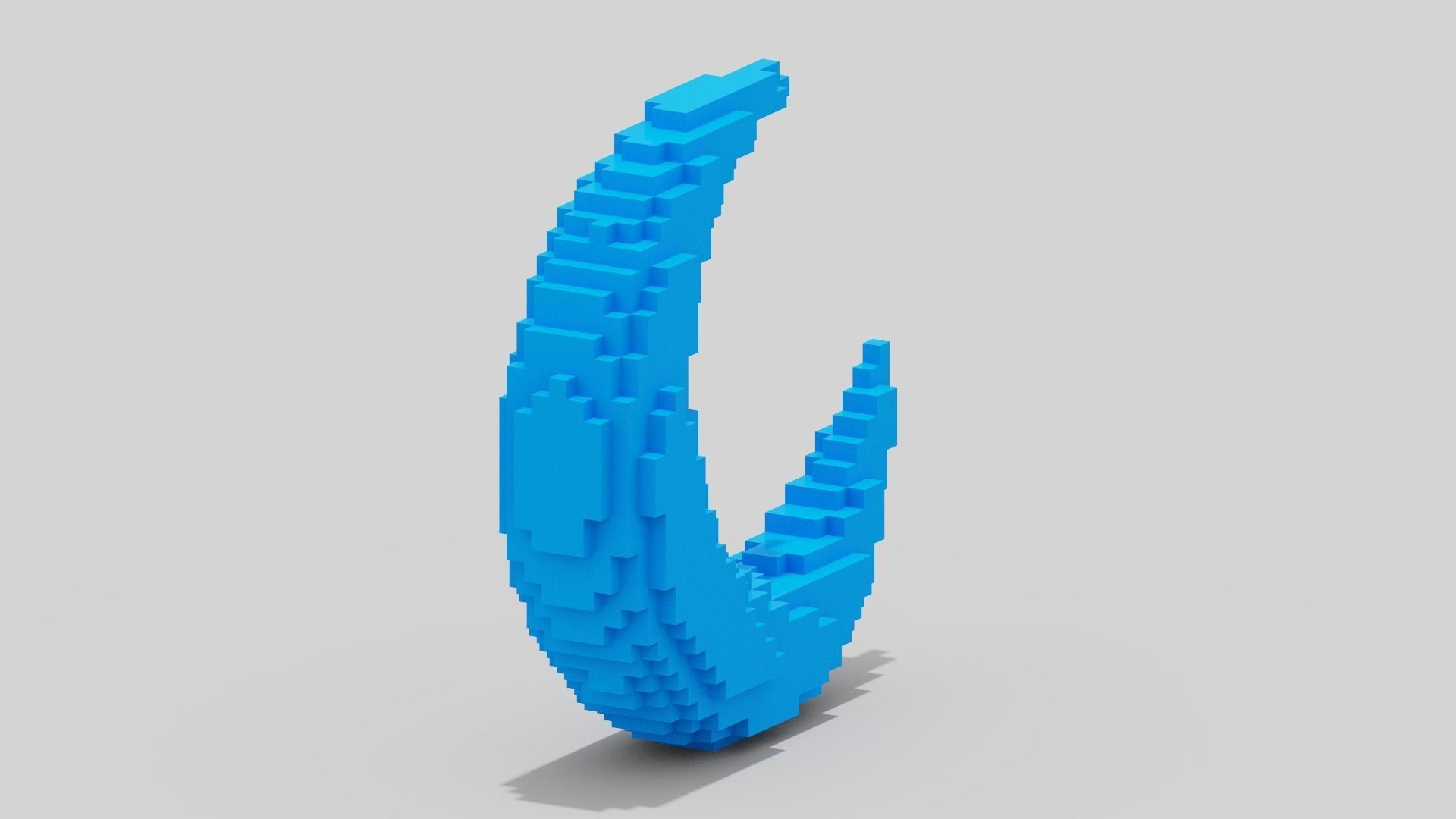 3D model Blue Voxel Moon VR / AR / low-poly | CGTrader
