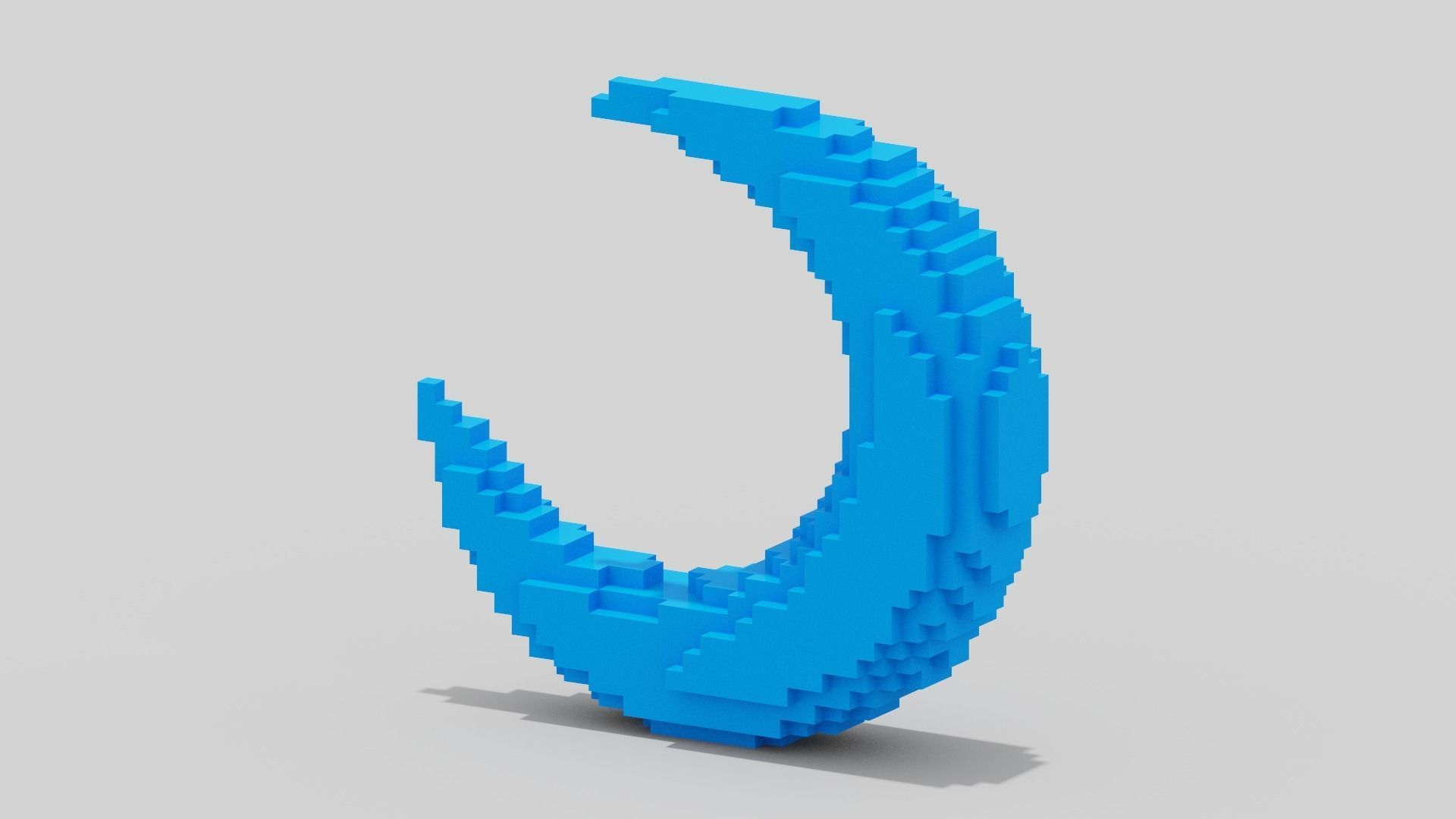 3D model Blue Voxel Moon VR / AR / low-poly | CGTrader