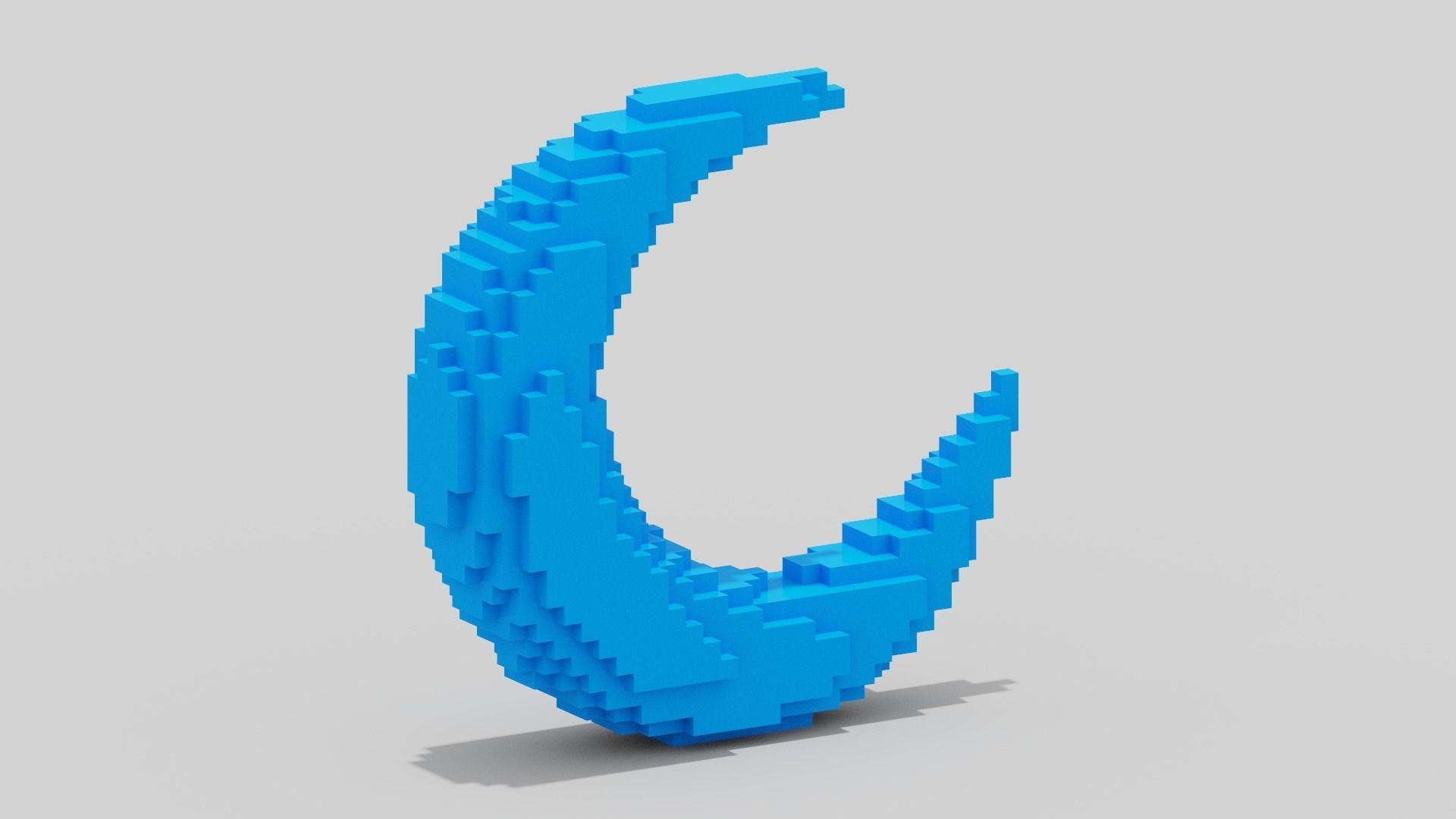 3D model Blue Voxel Moon VR / AR / low-poly | CGTrader