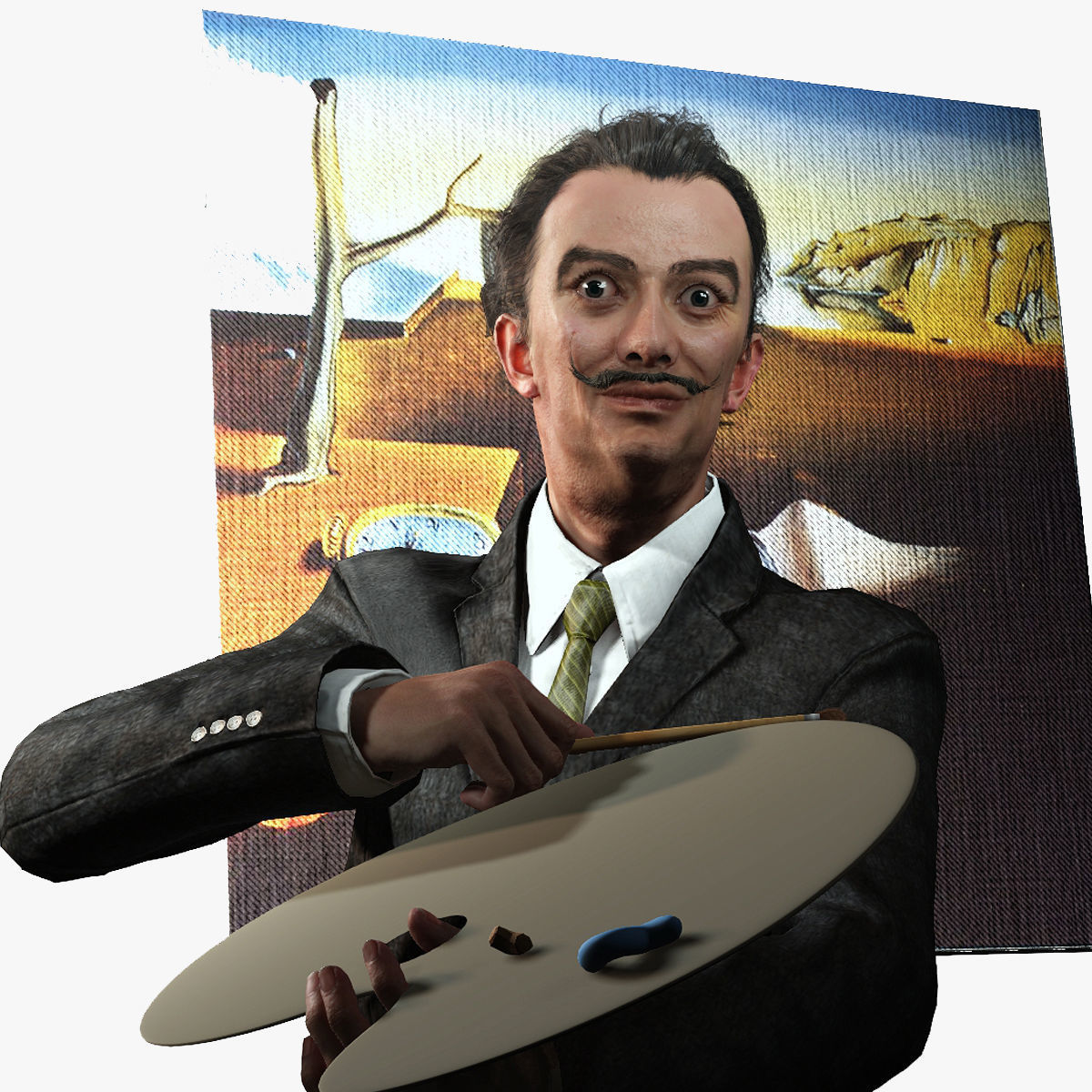 Salvador Dali High quality character full Rigged and Animated 3D model ...
