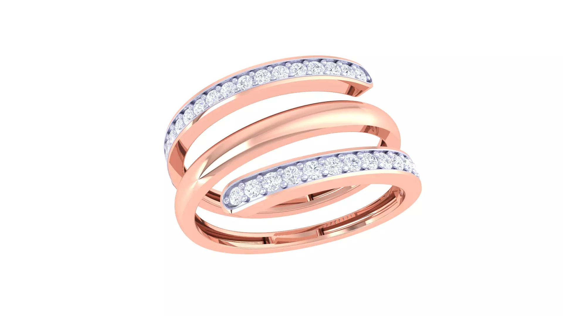 Fancy Stylish Three Band Ring 3dm STL OBJ FBX Renders Details 3D model ...