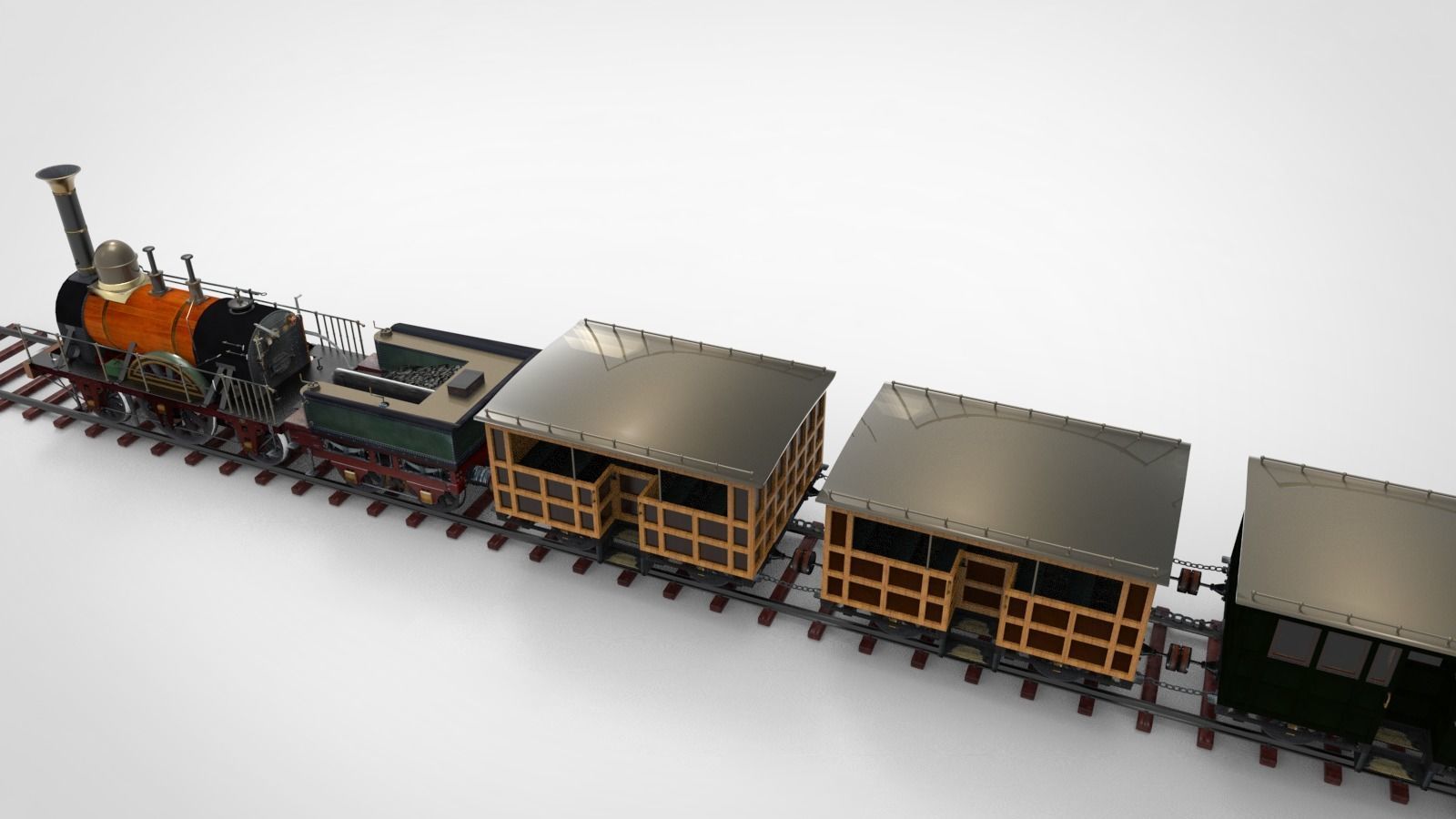 Steam train 1858 3D model | CGTrader