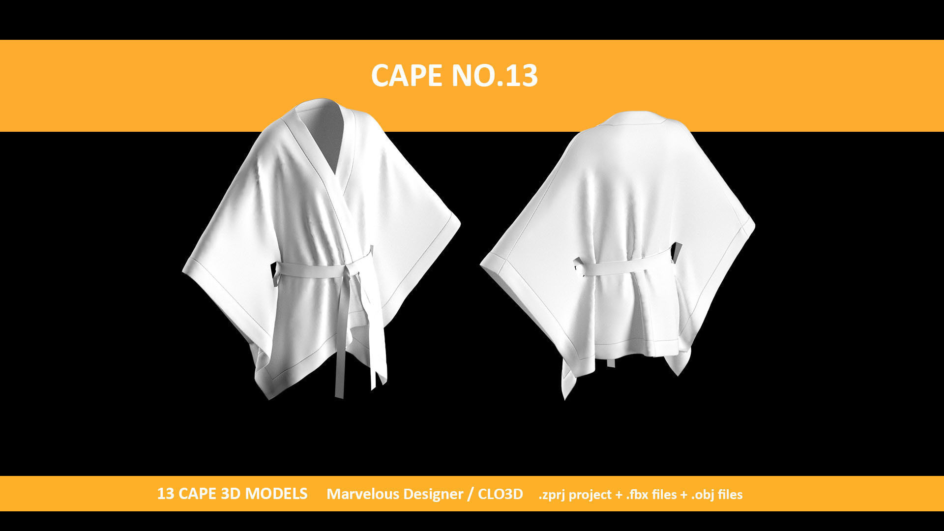 3D model 13 Cape MODELS for female and male VOL02 Marvelous Designer VR ...