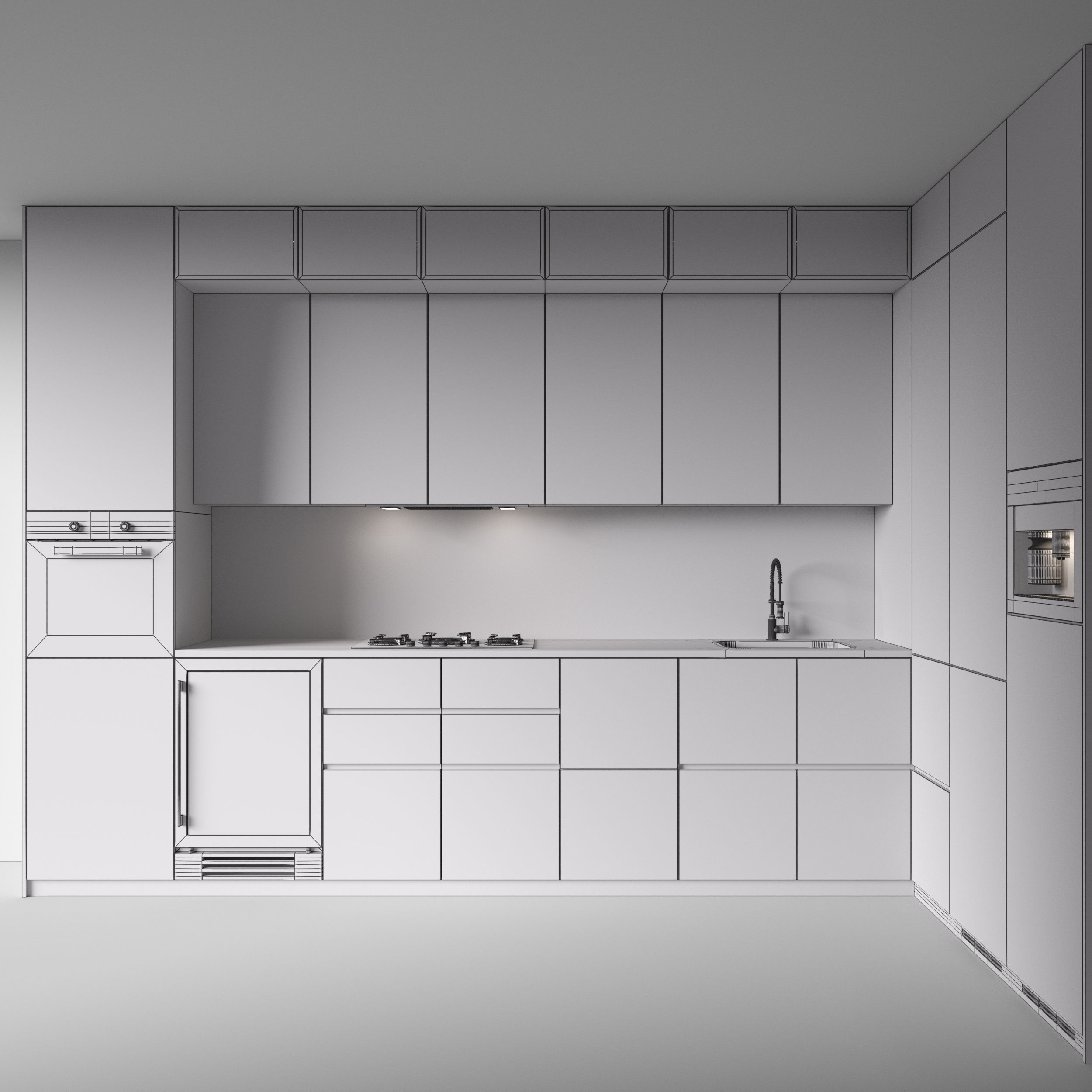 Kitchen Modern 96 - Corner Kitchen 3D model | CGTrader