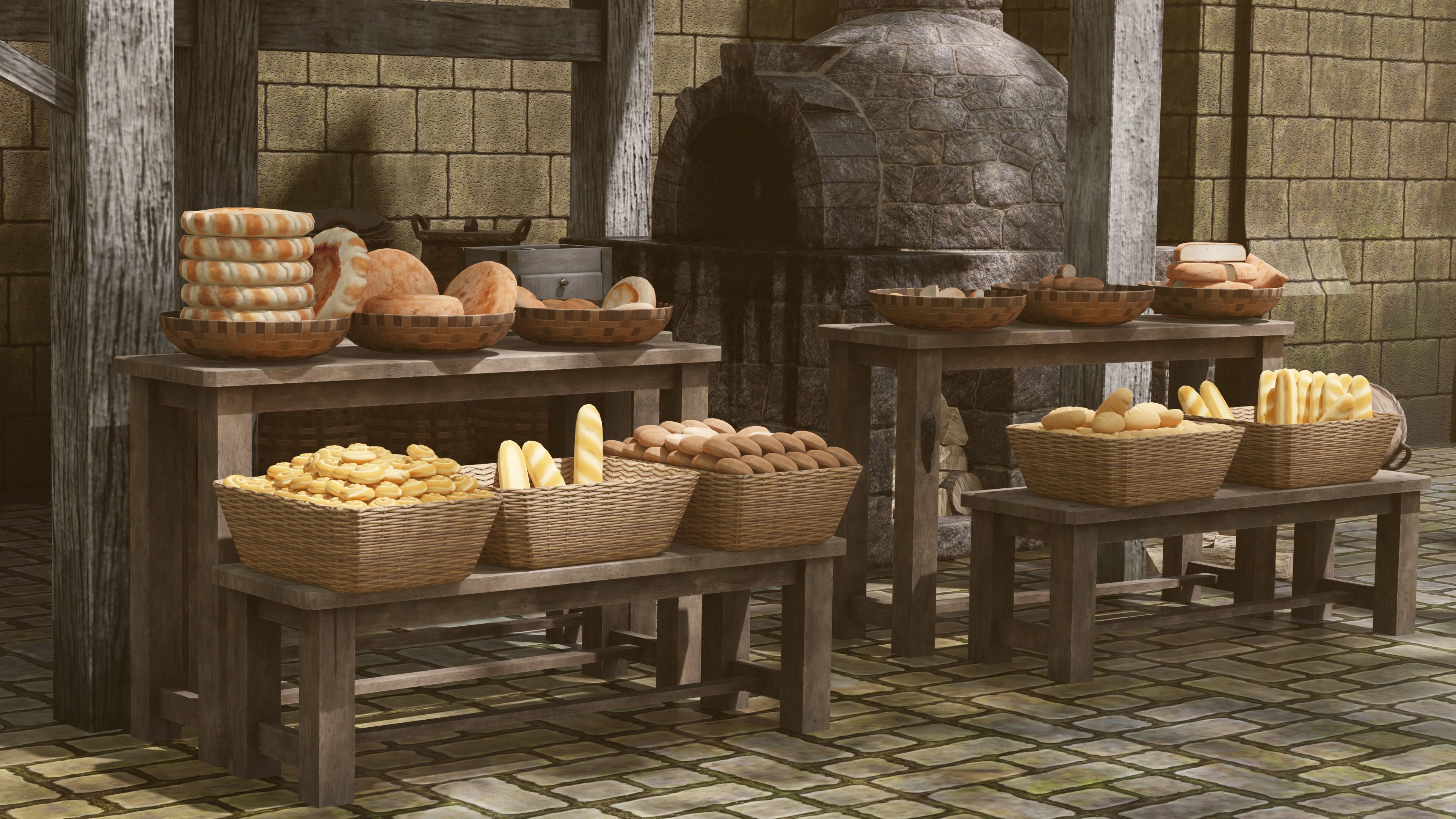 3D model Medieval Bakery Shop VR / AR / low-poly | CGTrader