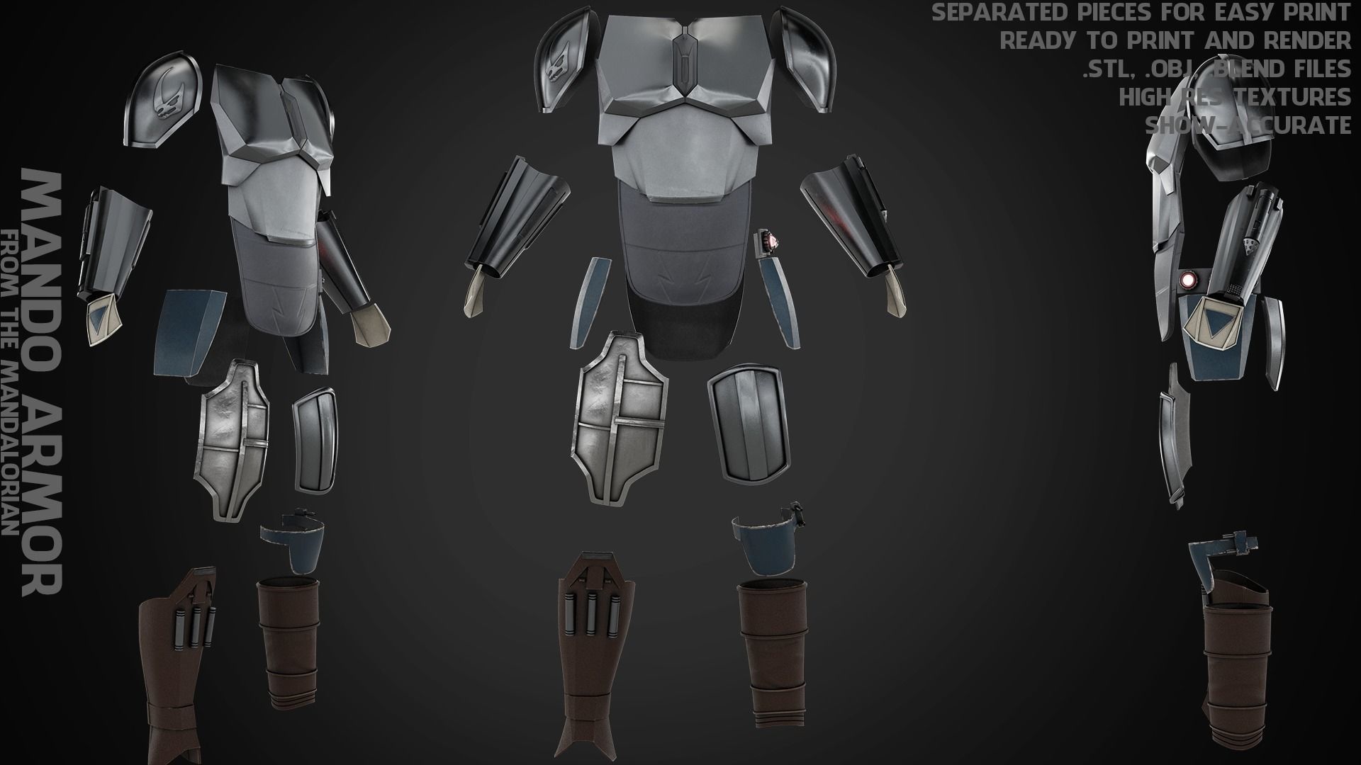 The Mandalorian Mando Armor for Cosplay 3D model 3D printable | CGTrader