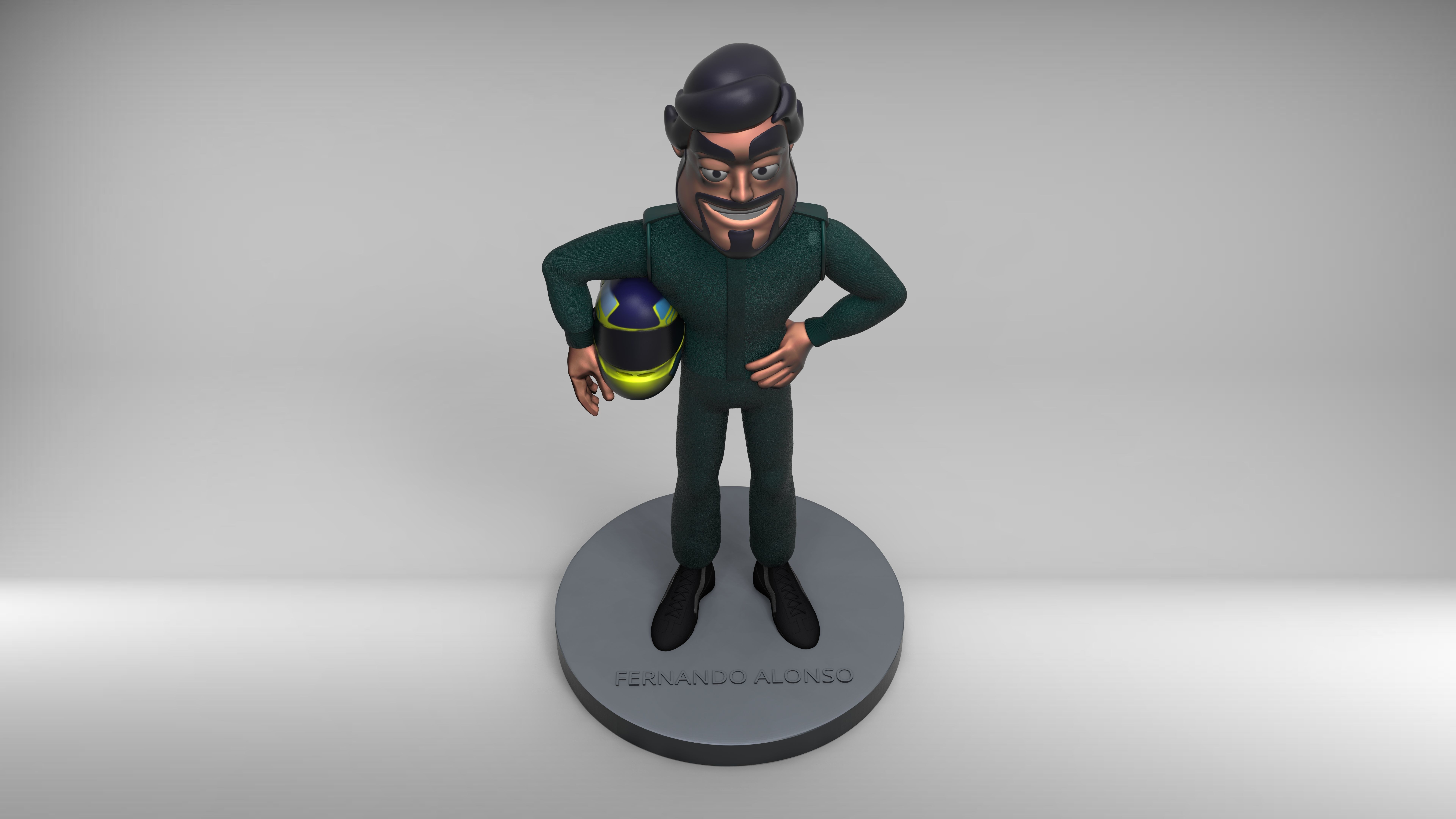 FERNANDO ALONSO F1 3D model 3D printable | CGTrader