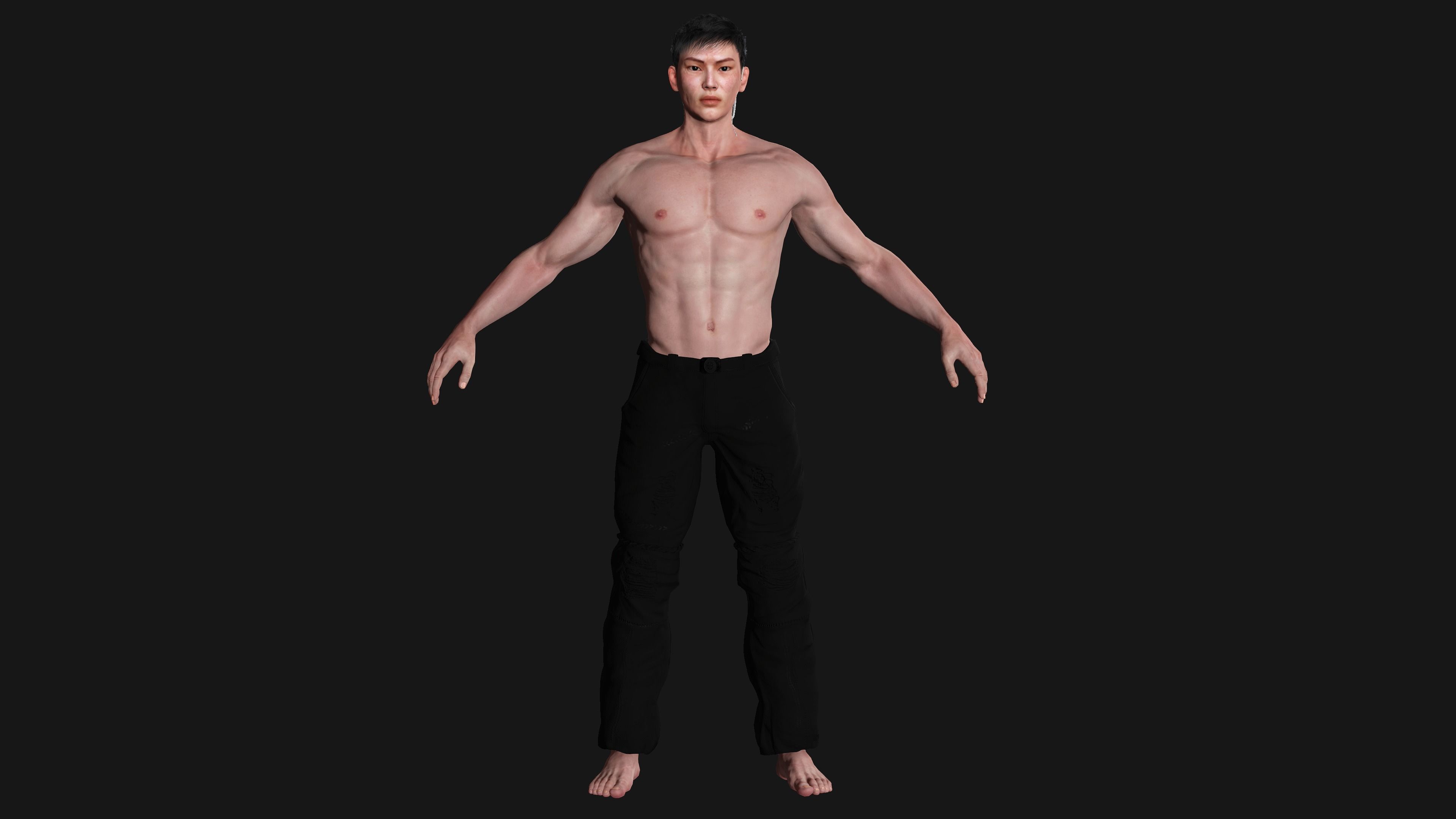 3D model AAA 3D REALISTIC HUMAN CHARACTER - ASIAN KOREAN MAN VR / AR ...