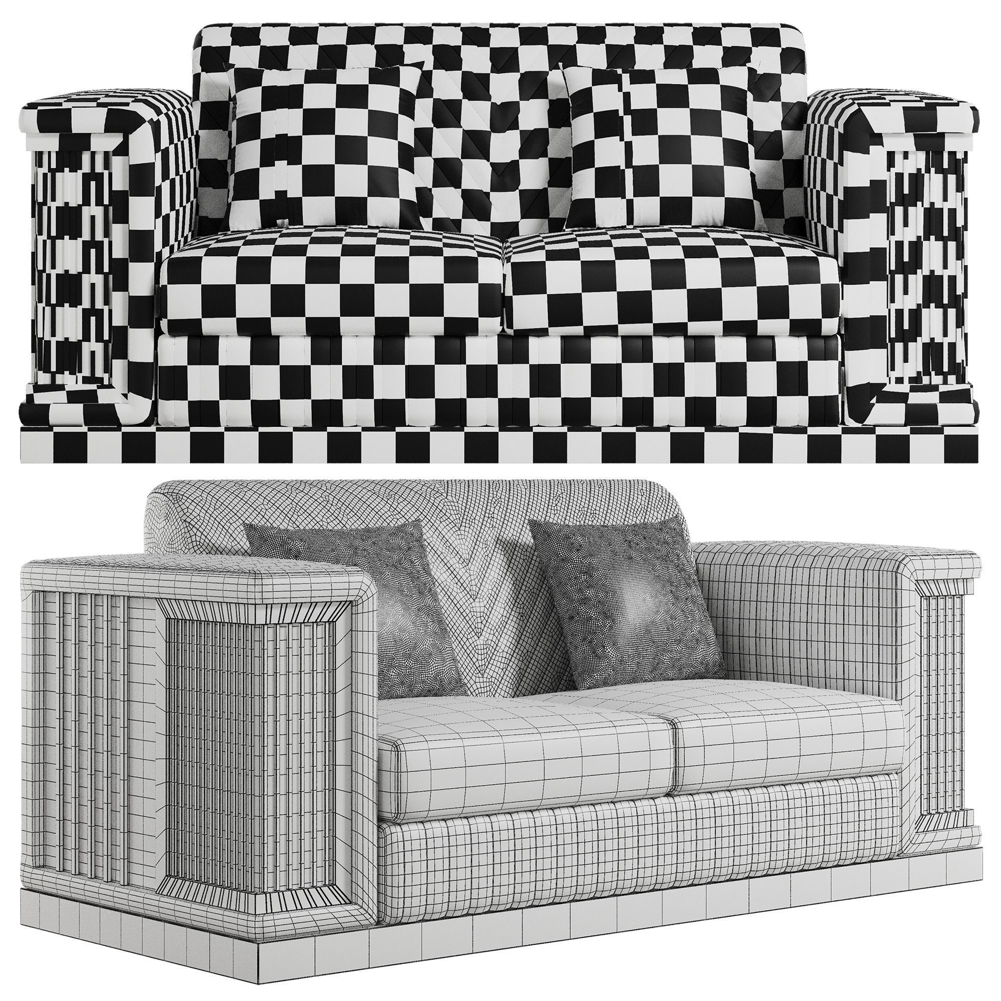 3D model FH 7233 Sofa Set VR / AR / low-poly | CGTrader