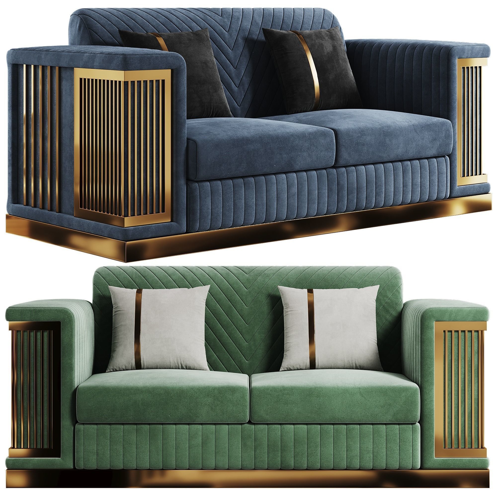 3D model FH 7233 Sofa Set VR / AR / low-poly | CGTrader