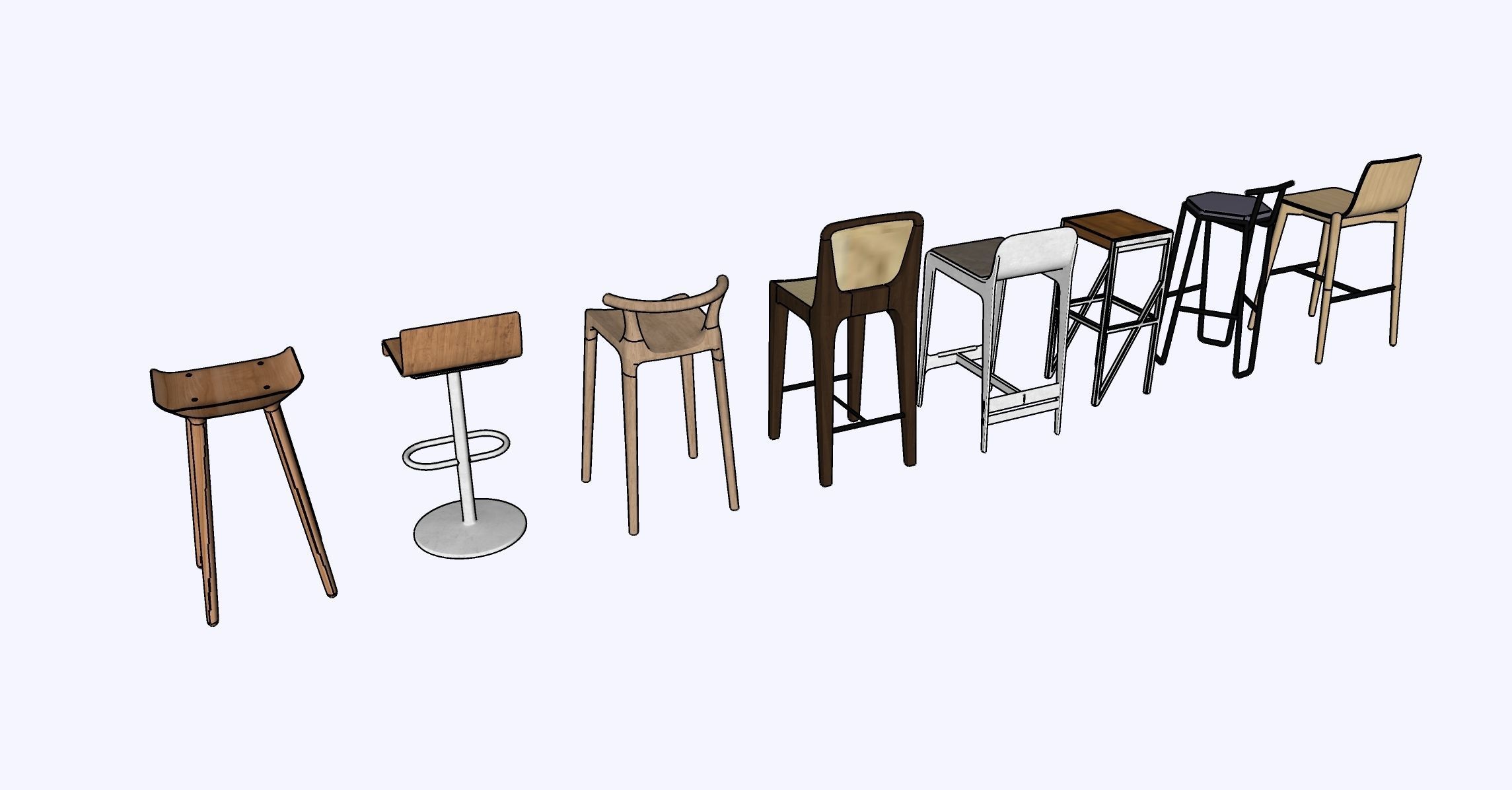 Barstool chair for restaurant cafe 3D model | CGTrader