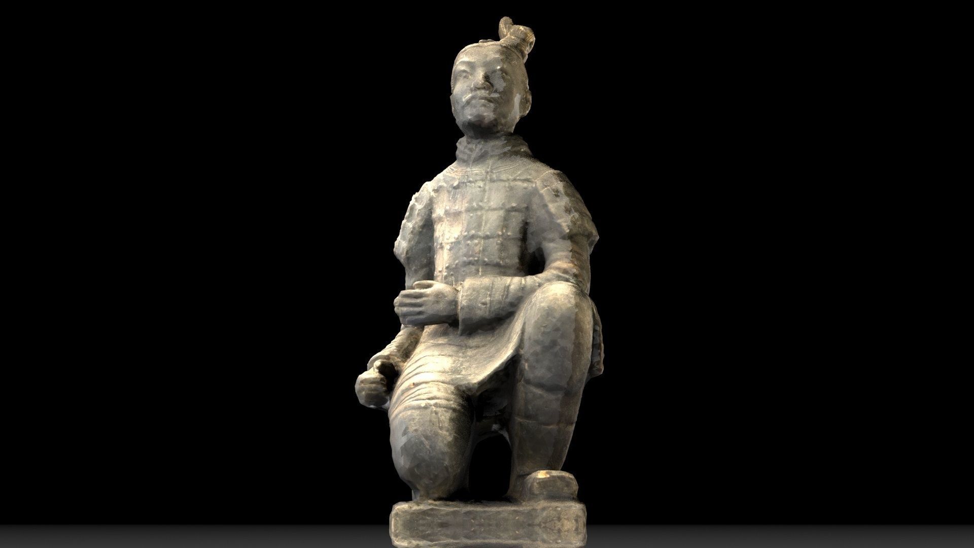 Chinese Kneeling Archer Qin Dynasty Raw Scan free VR / AR / low-poly 3D ...