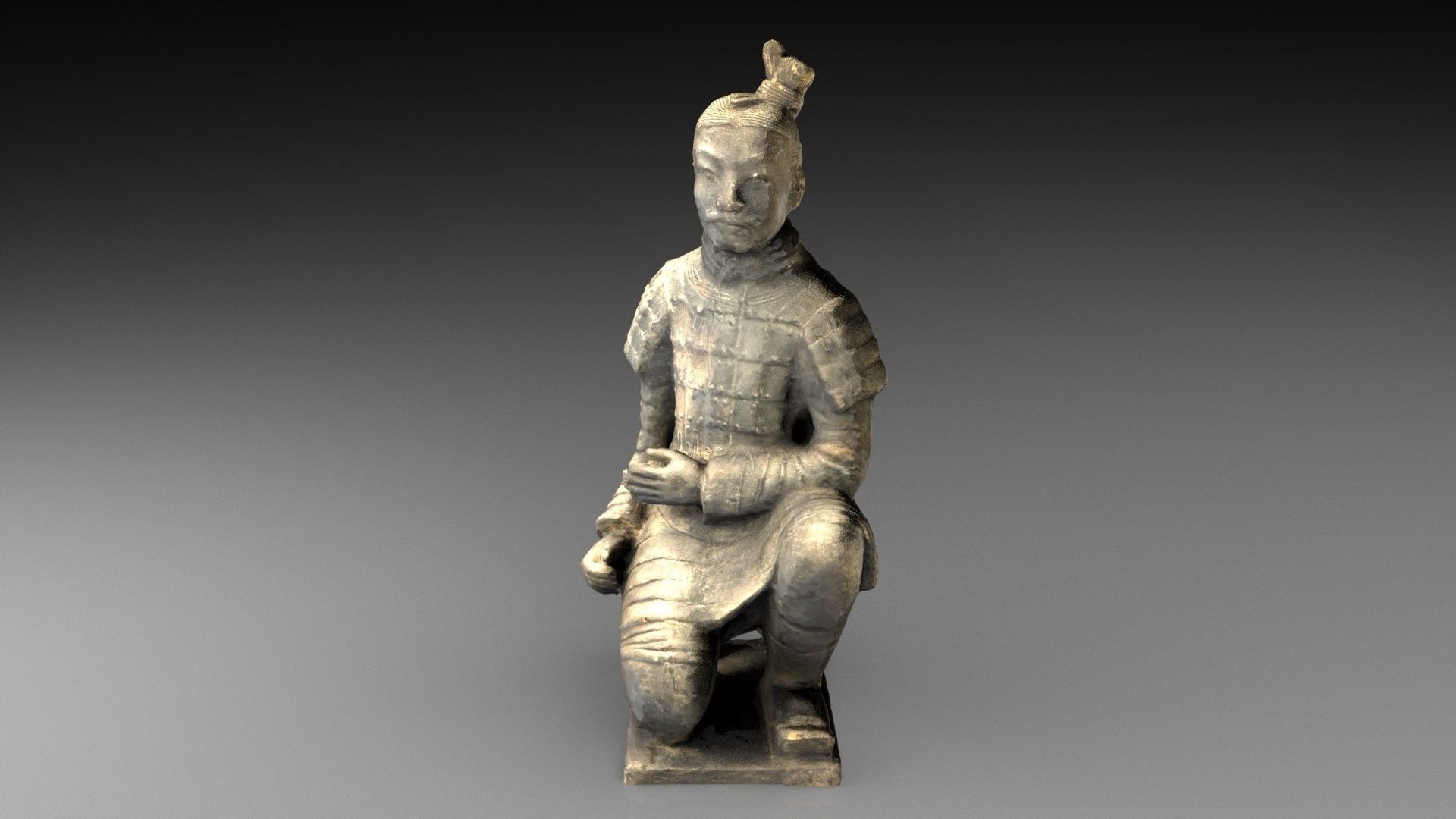 Chinese Kneeling Archer Qin Dynasty Raw Scan free VR / AR / low-poly 3D ...