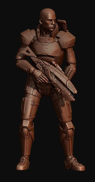 Mass Effect Commander Shepard Miniature Figurine Figure 3D model 3D ...