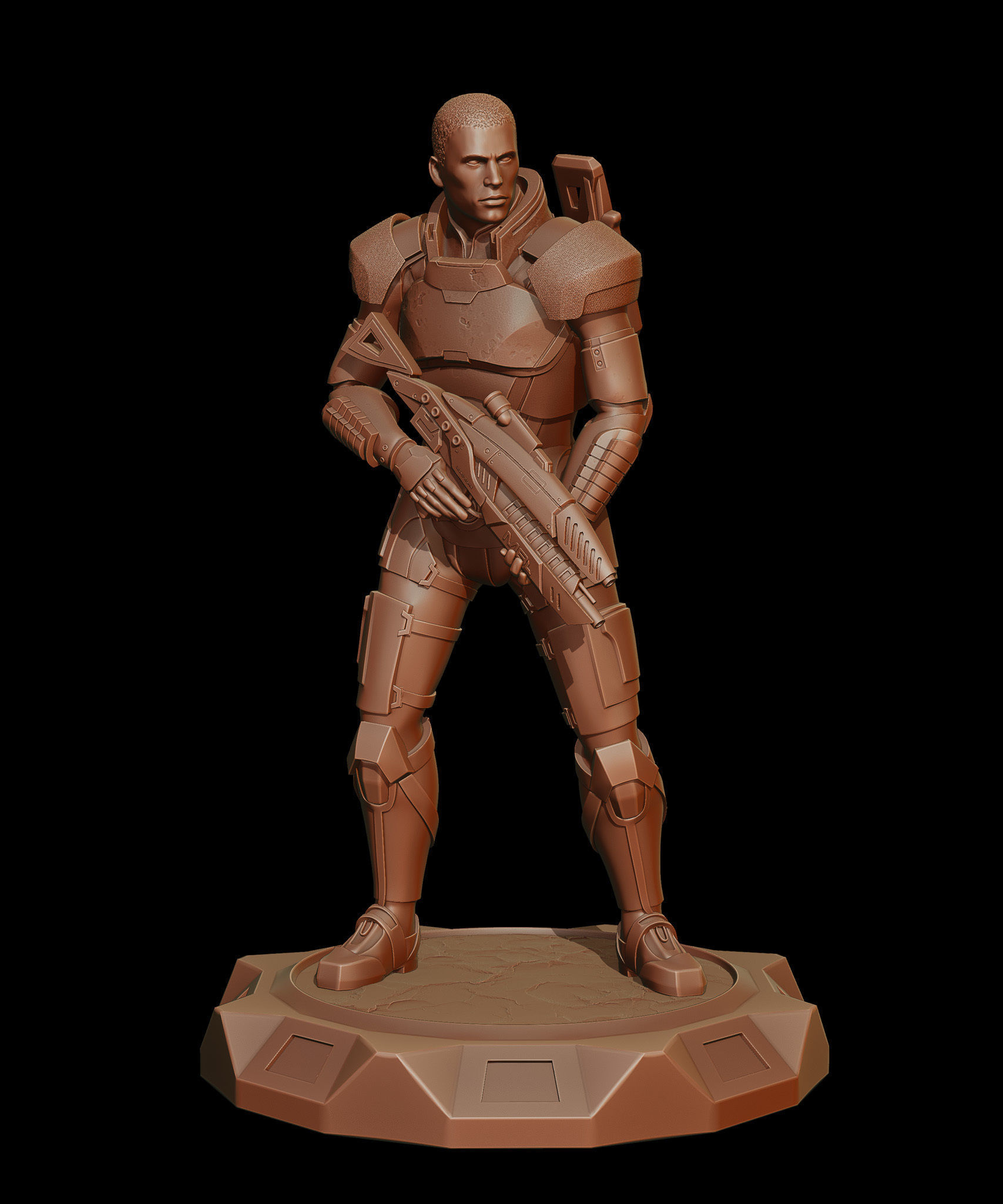 Mass Effect Commander Shepard Miniature Figurine Figure 3D model 3D ...