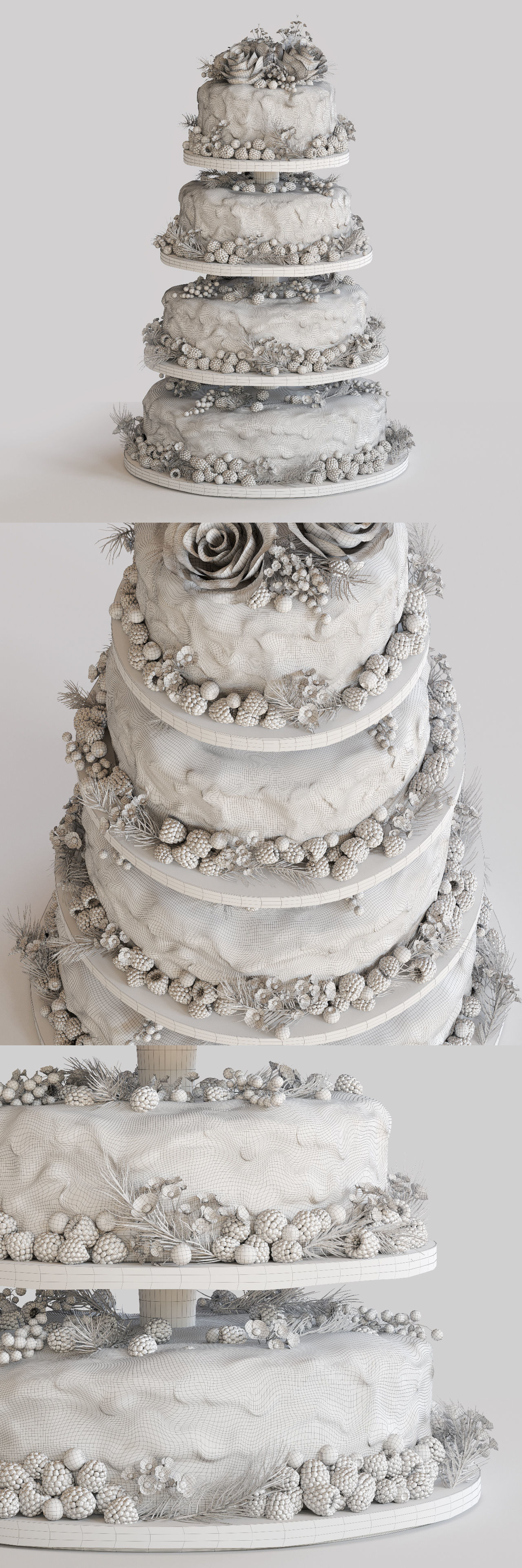 3D model Wedding Cake VR / AR / low-poly | CGTrader