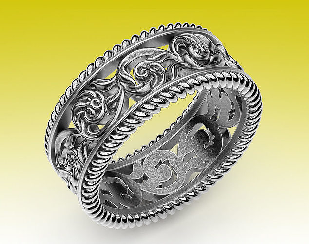 Ring Wedding Filigree 3D model 3D printable | CGTrader