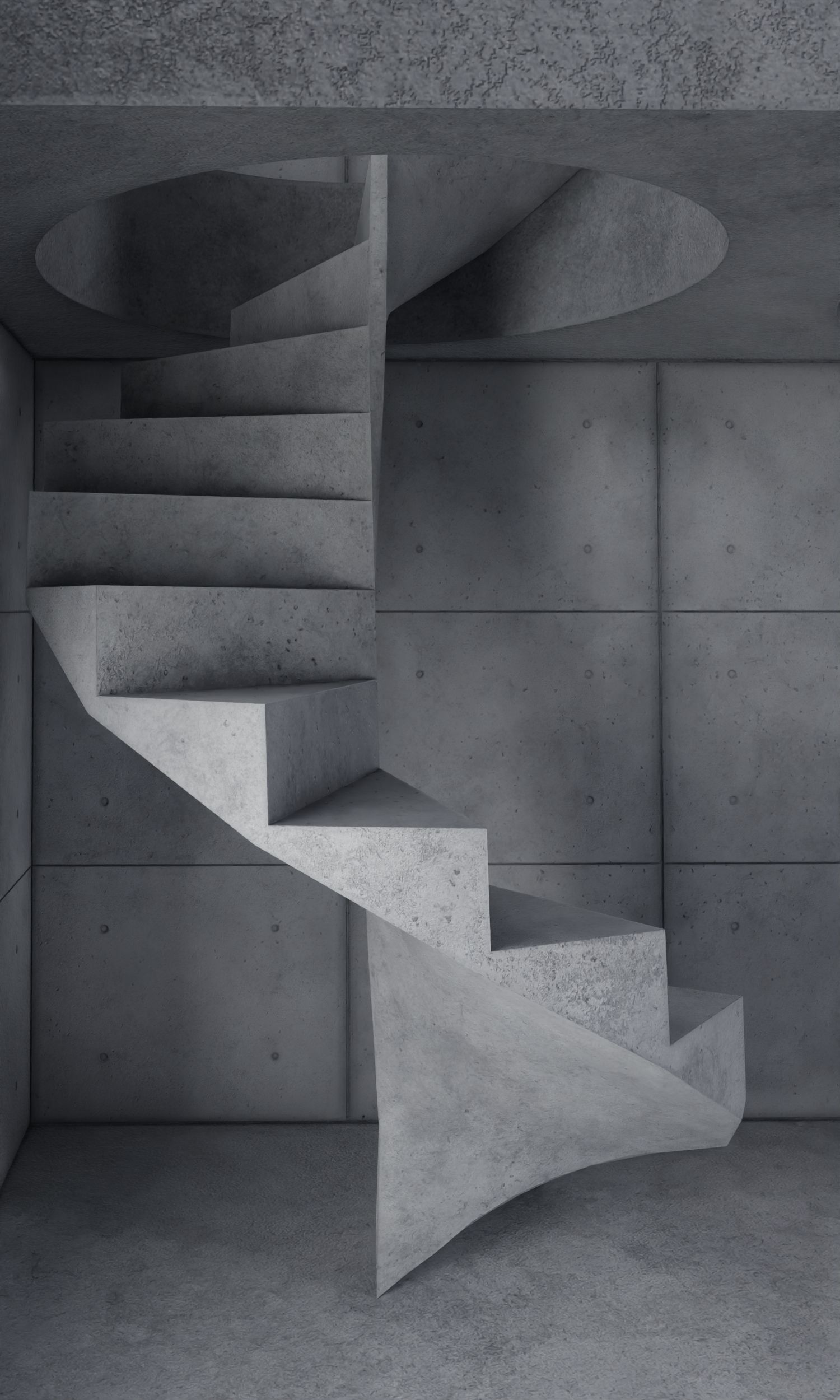 3D model Spiral Concrete Room VR / AR / low-poly | CGTrader