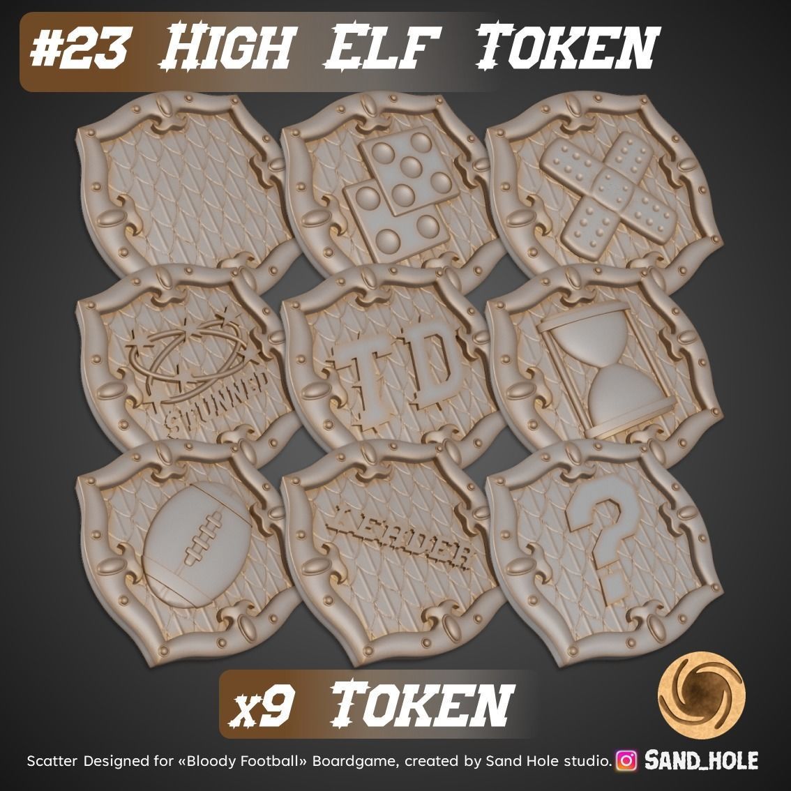 HIGH ELF TOKENS - SH23T 3D model | CGTrader