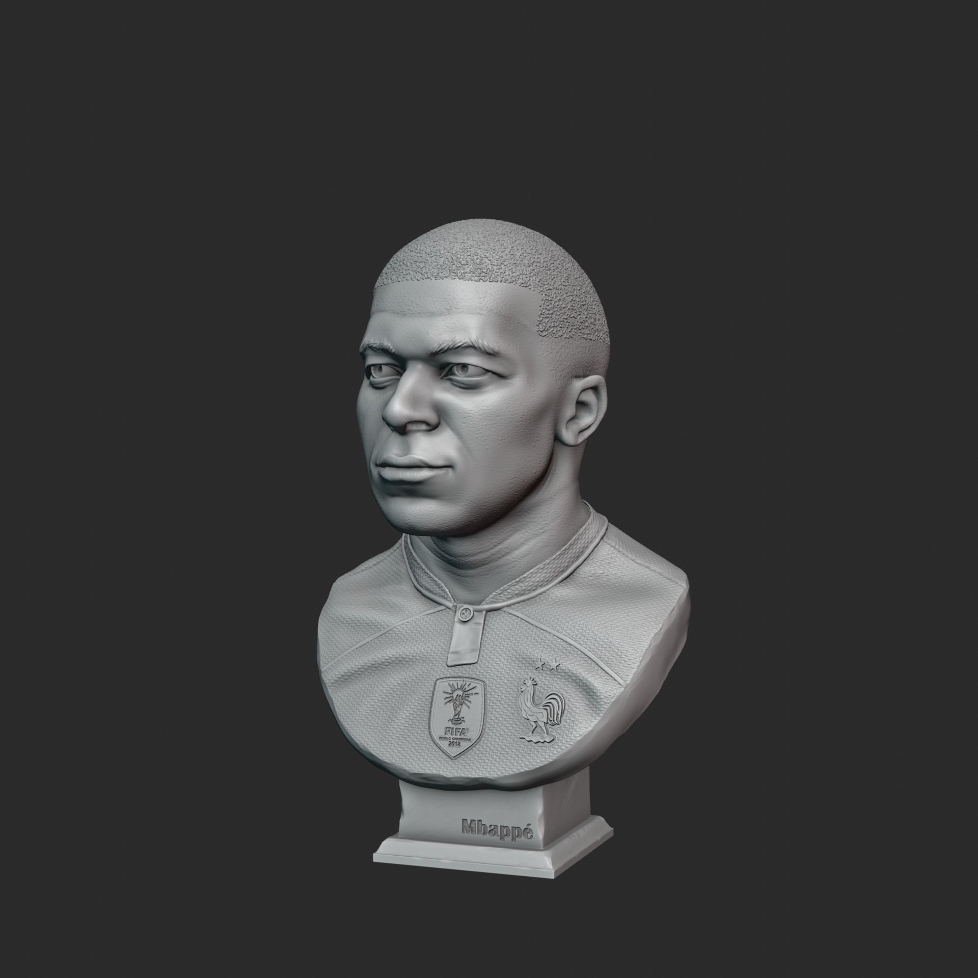 Kylian Mbappe 3D Bust for printing 3D model 3D printable | CGTrader