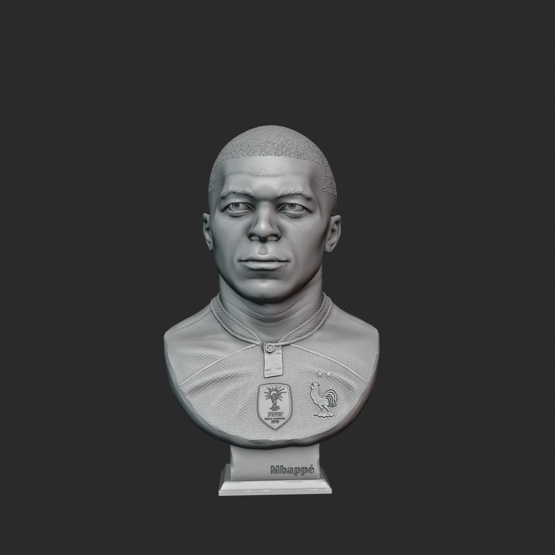 Kylian Mbappe 3D Bust for printing 3D model 3D printable | CGTrader