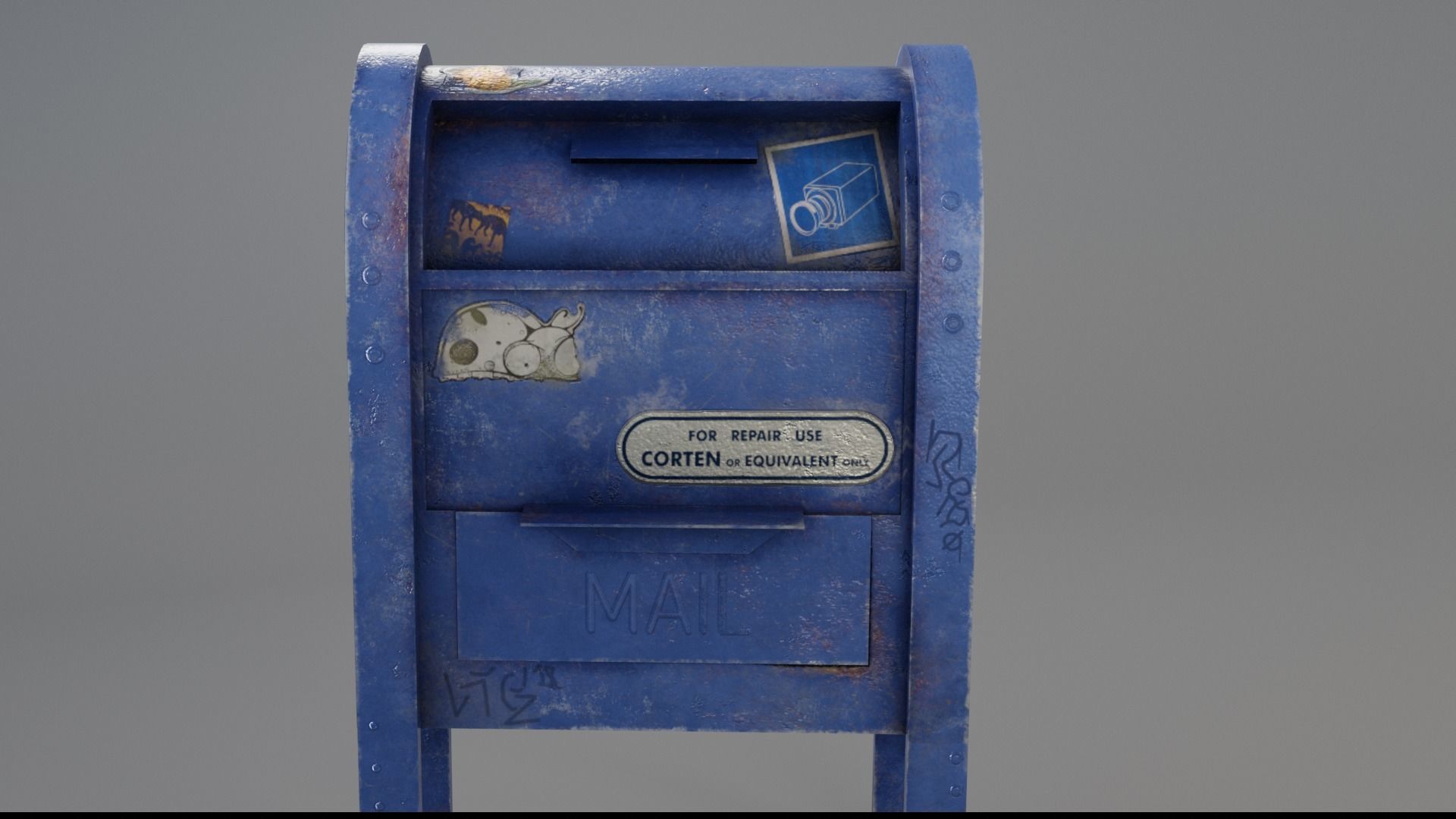 3D model Underground MailBox GameReady- PBR Texture VR / AR / low-poly ...