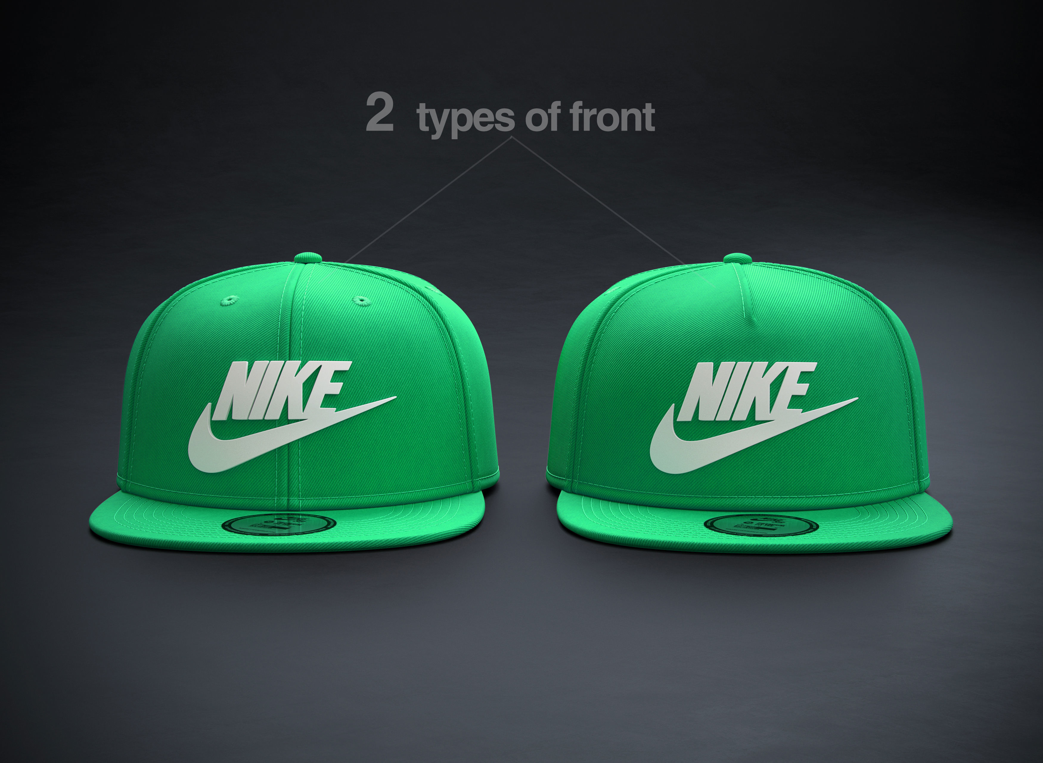 Snapback hat cap Green 3D model | CGTrader