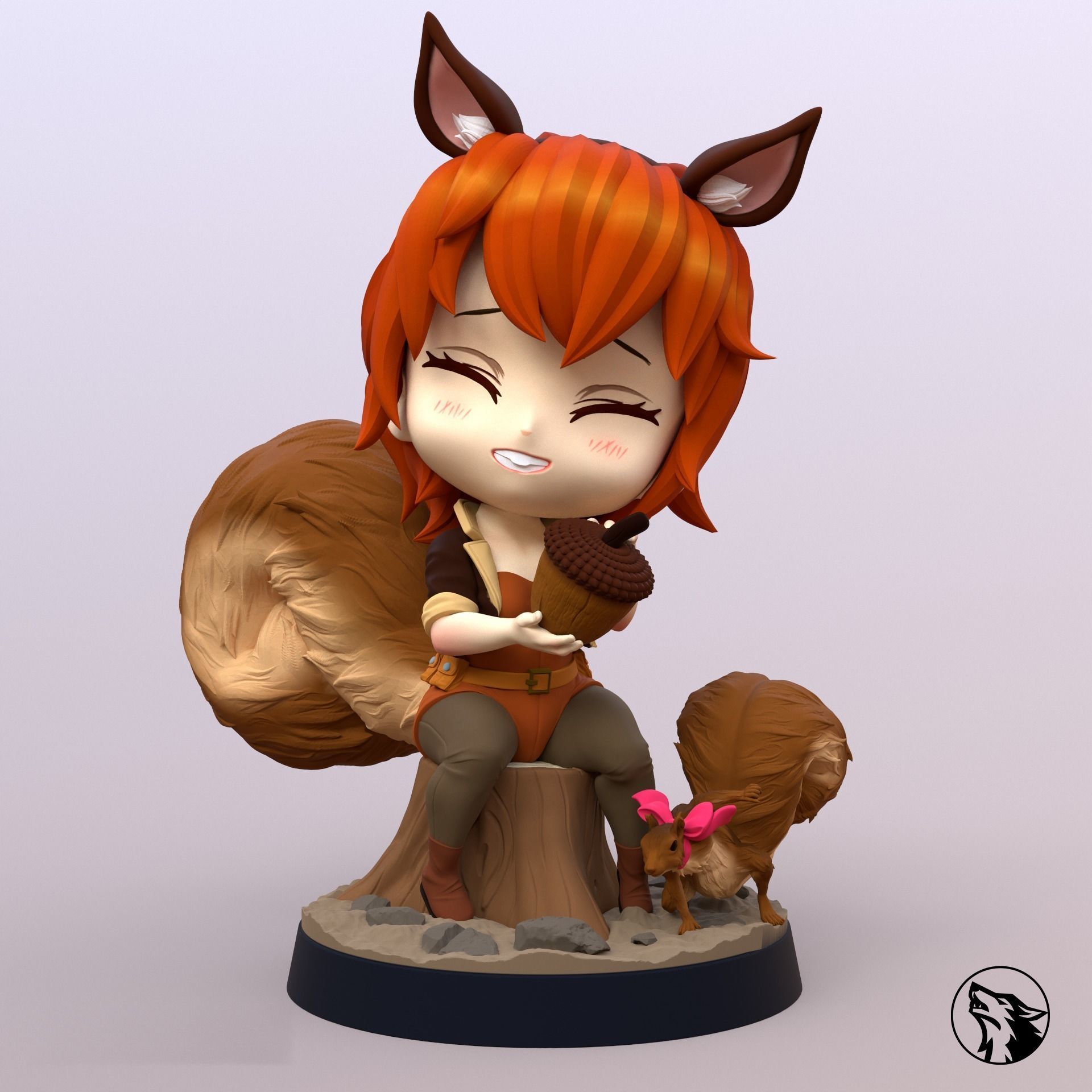 chibi squirrel girl 3D model 3D printable | CGTrader
