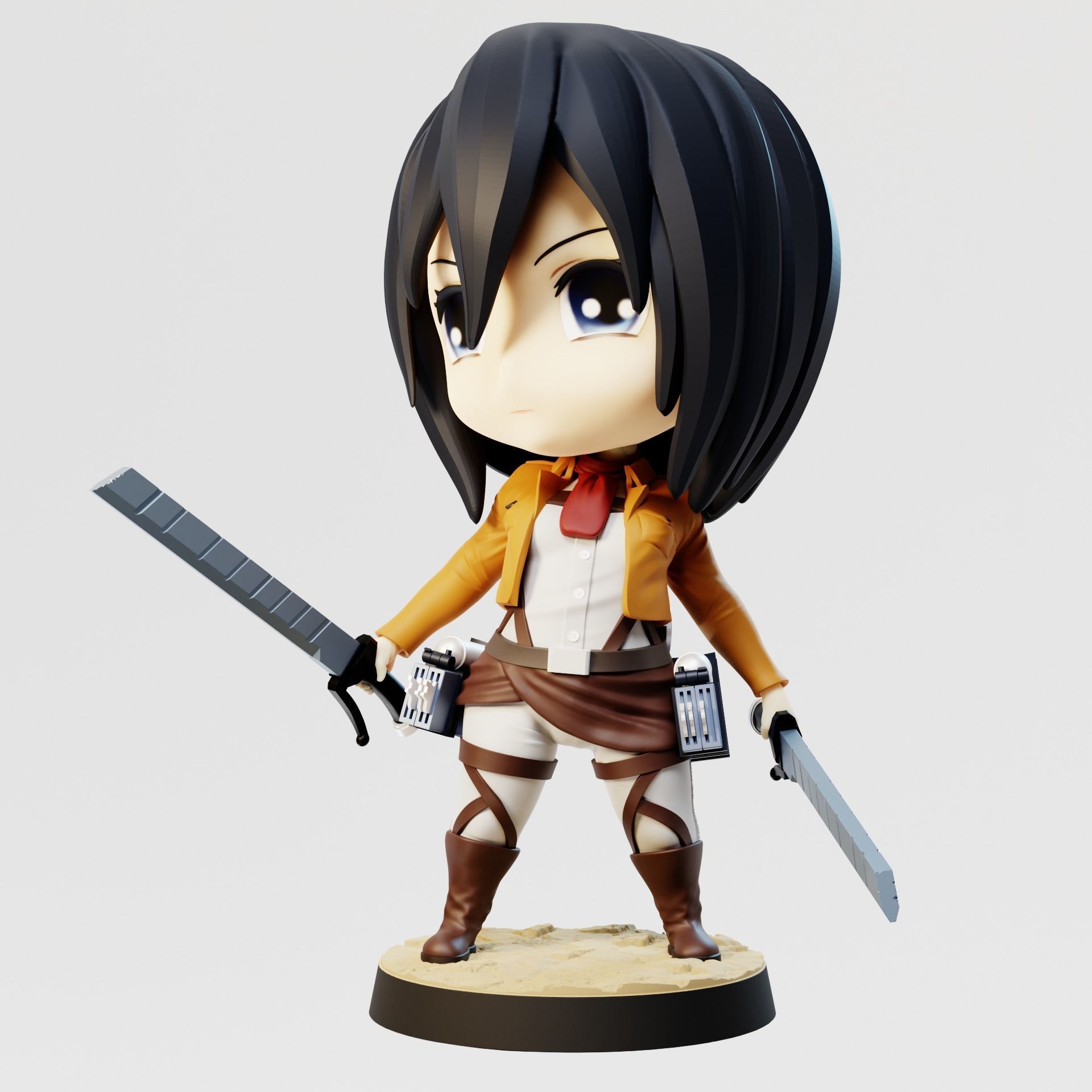 Chibi Mikasa 3D model 3D printable | CGTrader
