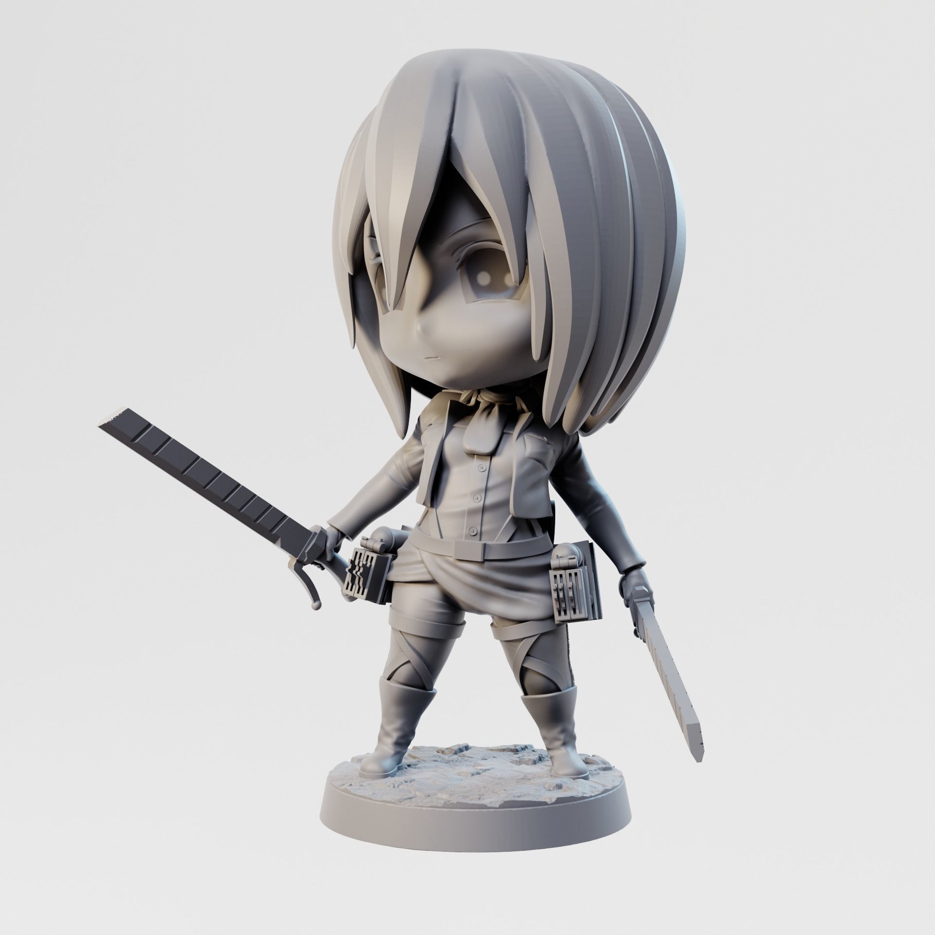 Chibi Mikasa 3D model 3D printable | CGTrader