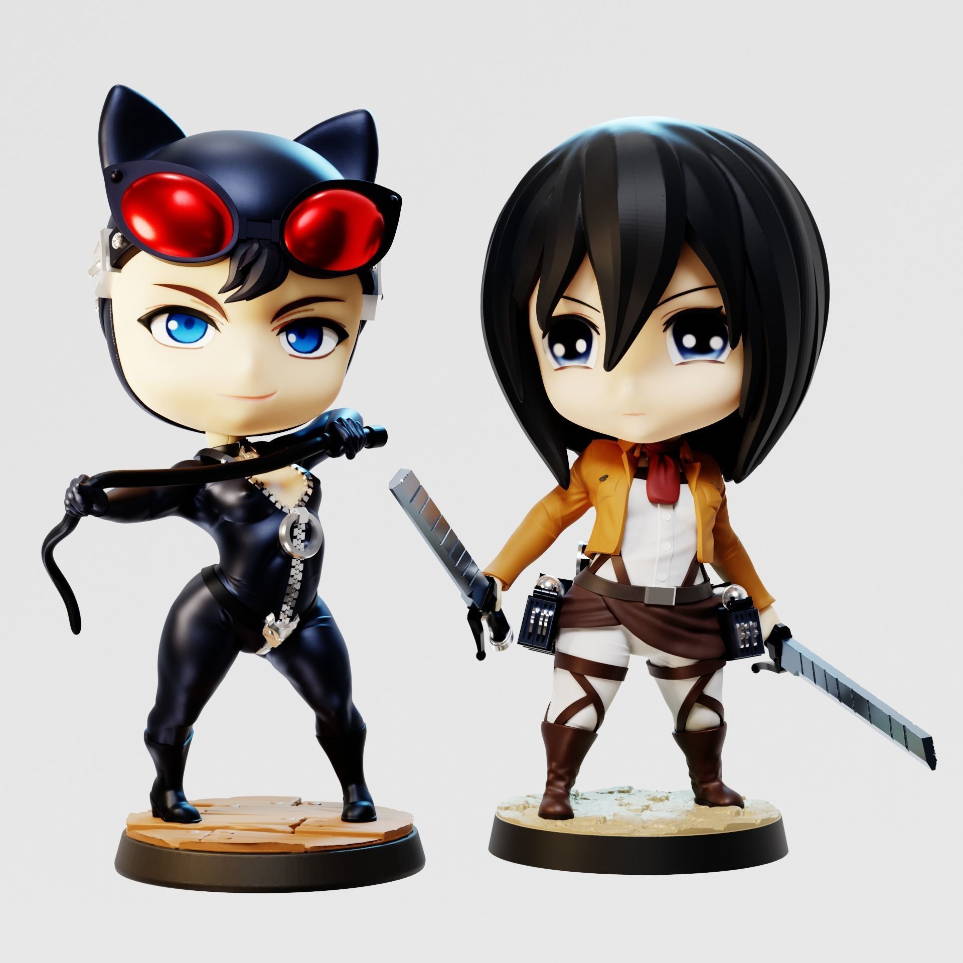 Cat Woman chibi 3D model 3D printable | CGTrader