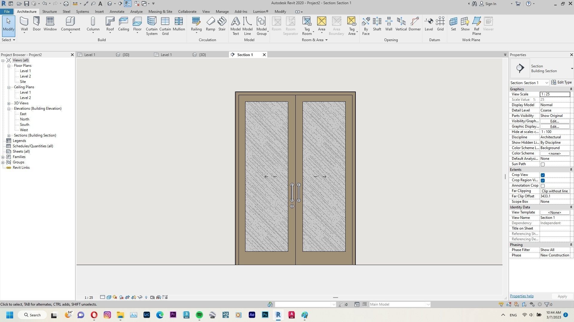 Door Modern Style 01 Parametric Family Revit 3D model | CGTrader