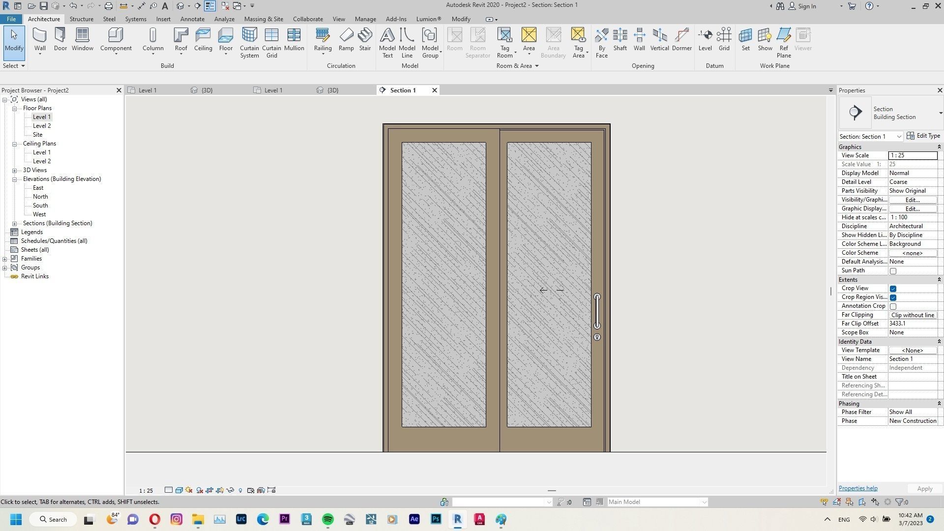 Door Modern Style 01 Parametric Family Revit 3D model | CGTrader