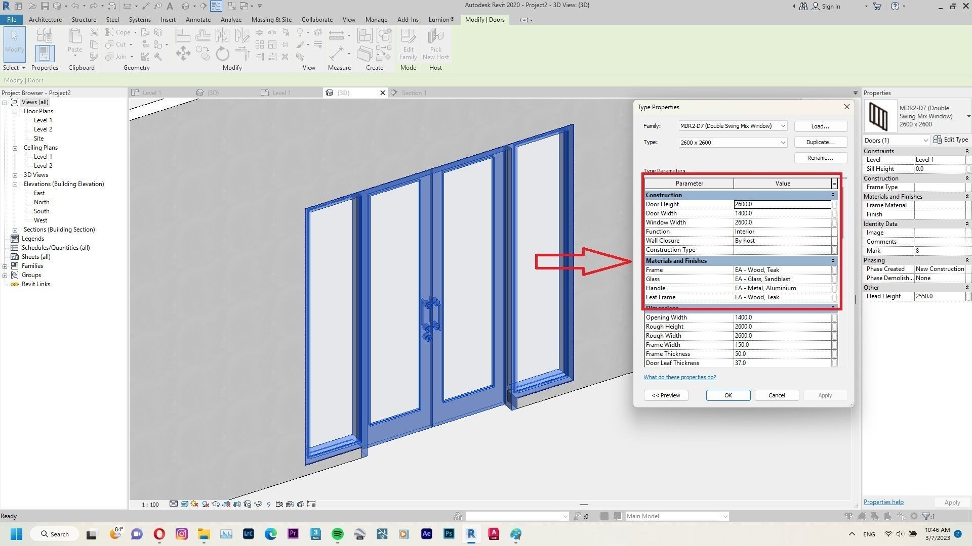 Door Modern Style 01 Parametric Family Revit 3D model | CGTrader