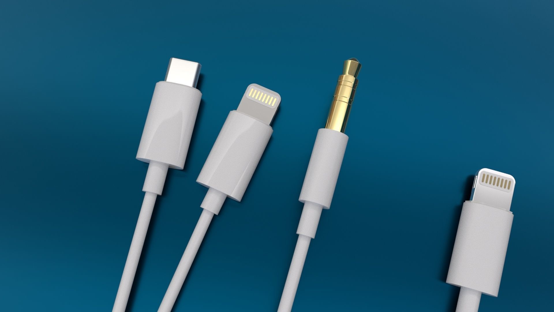 Phone charging cables 3D model | CGTrader