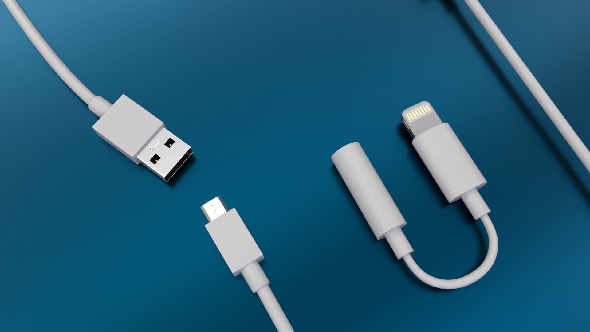 Phone charging cables 3D model | CGTrader