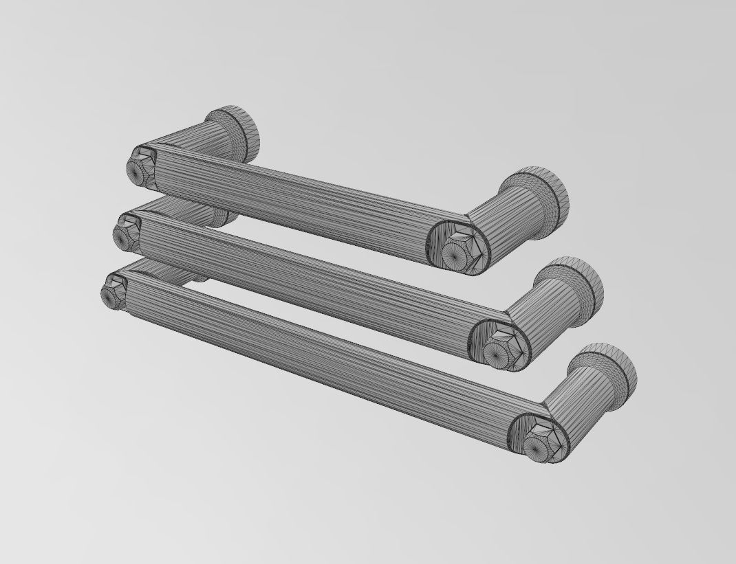 Cabinet drawer handle and pull N010 miniset 3D model 3D printable ...