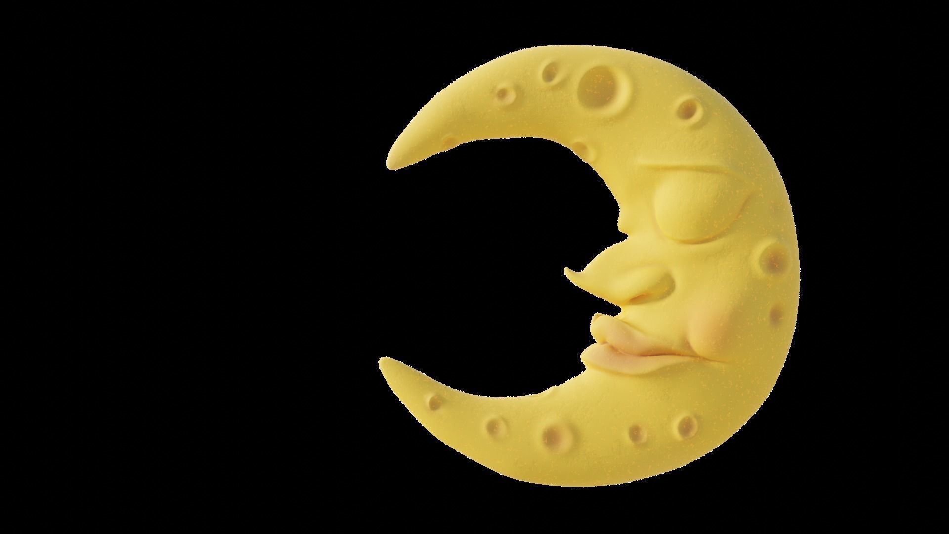 Stylized Cartoon Sculped High poly Moon 3D model | CGTrader
