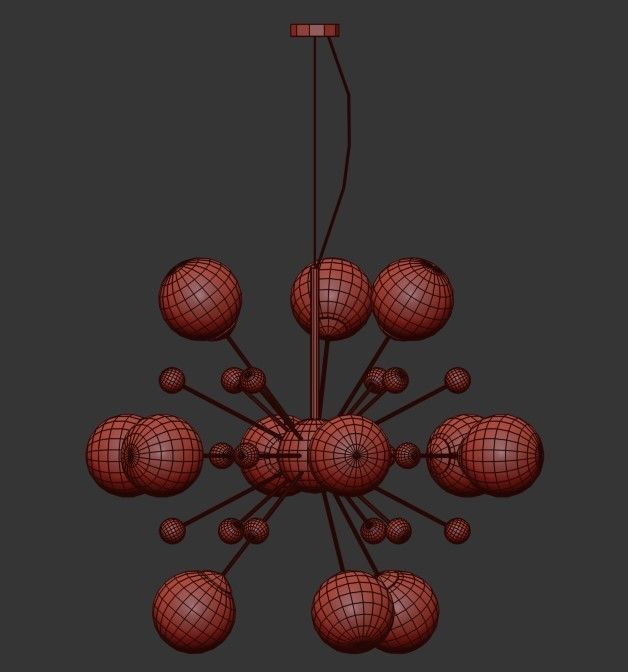 COPERNICUS modern chandelier with balls hanging from ceiling 3D model ...