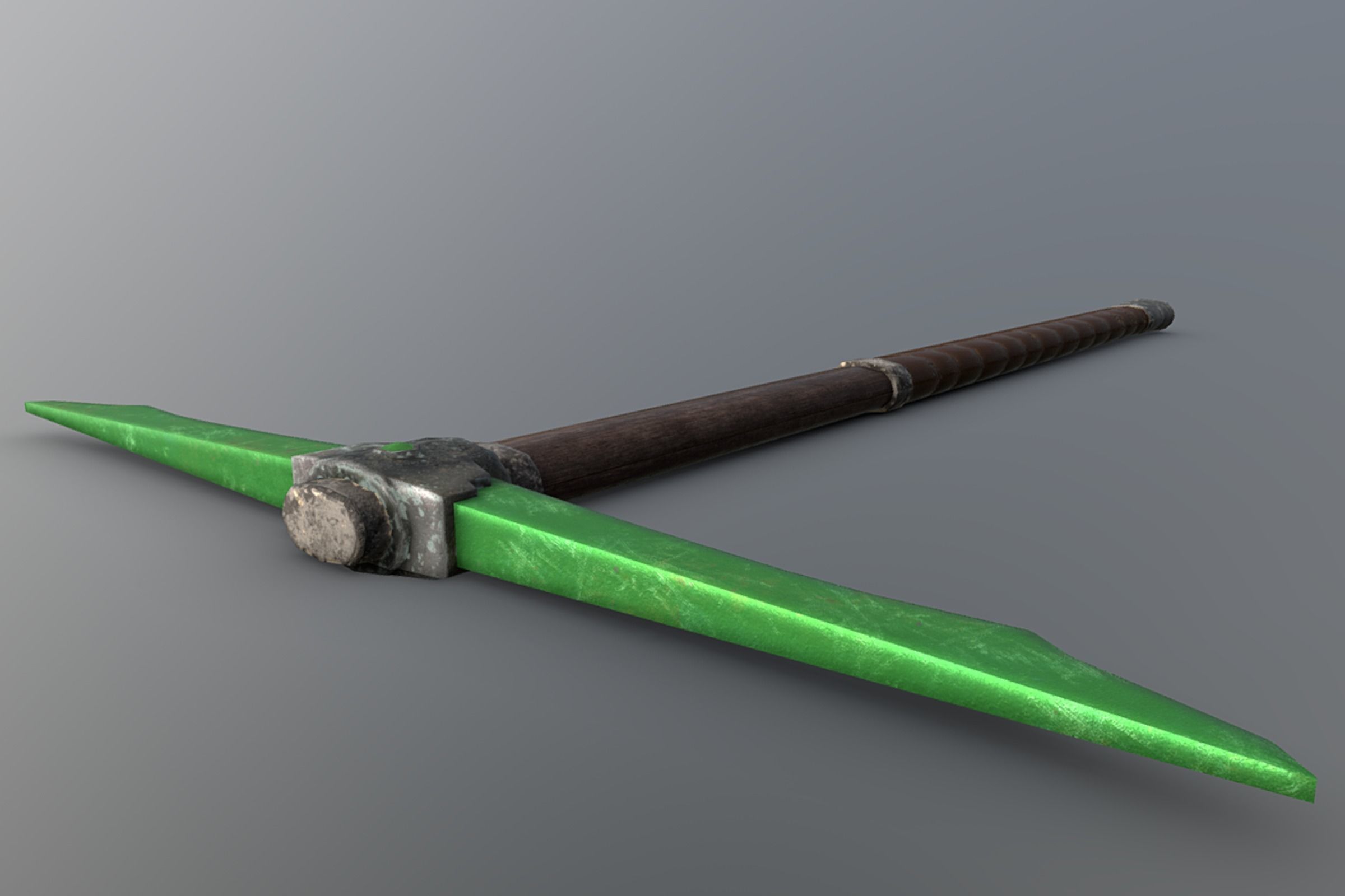 3D model Pickaxe - Emerald VR / AR / low-poly | CGTrader