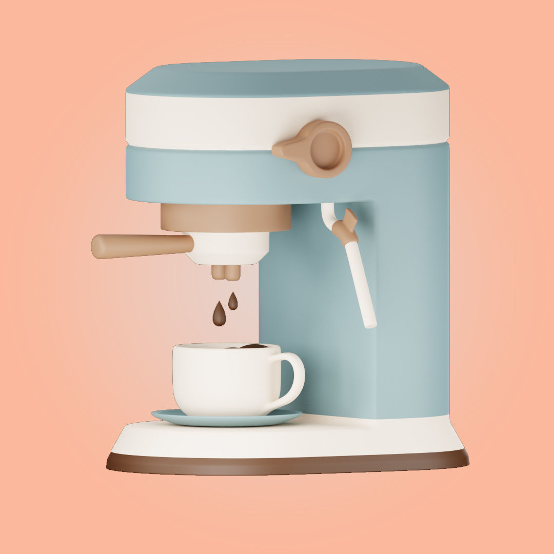 Cartoon Coffee Machine 3D model animated | CGTrader