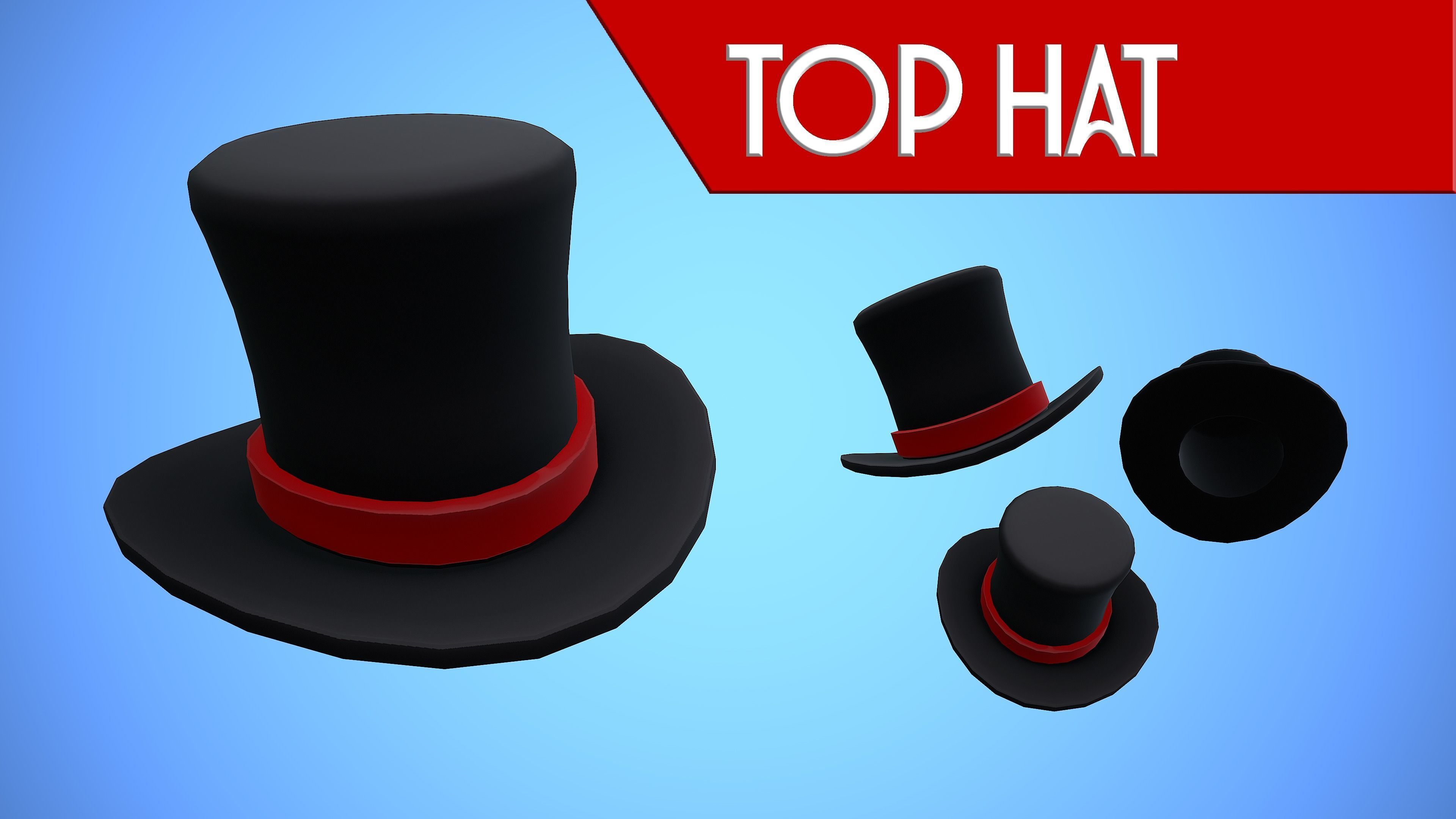 3D model TOP HAT CARTOON STYLIZED VR / AR / low-poly | CGTrader
