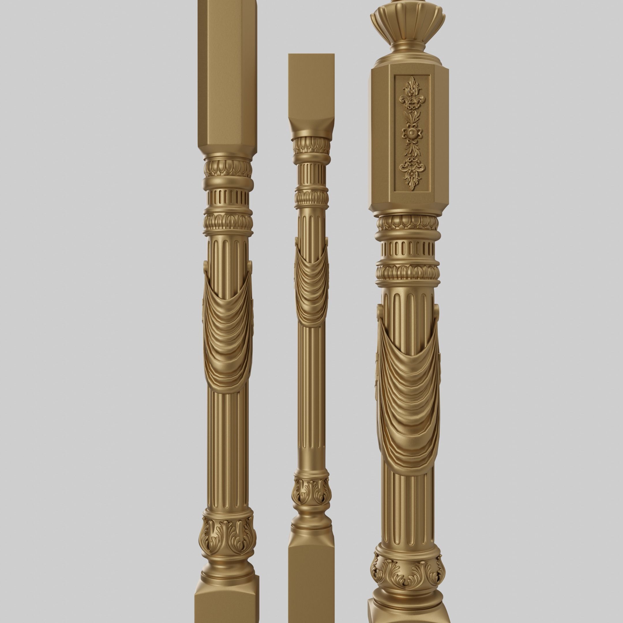 Balusters collection part 2 free 3D model | CGTrader