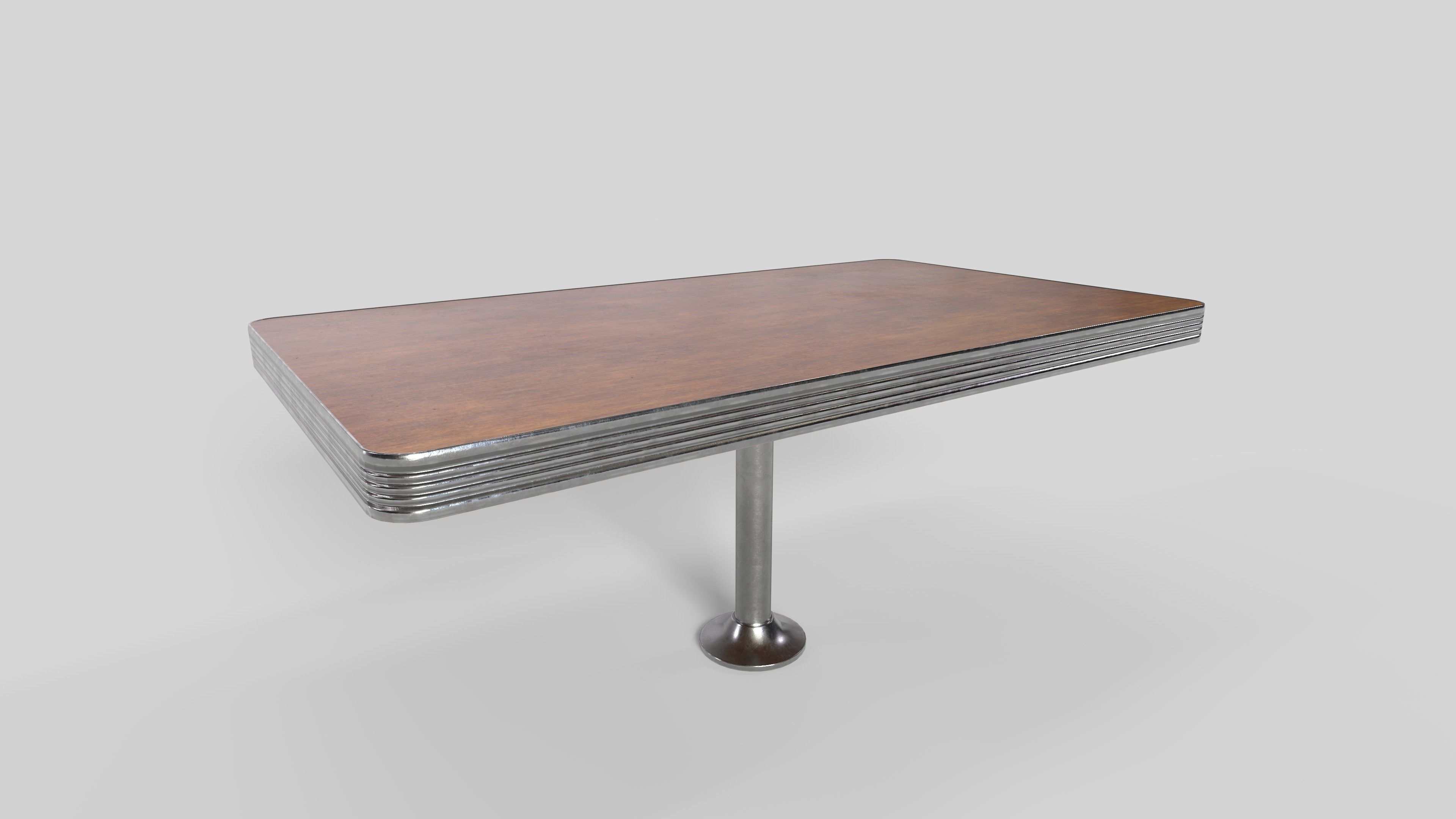 3D model Retro Diner Table - Vintage Cafe Table Gameready VR / AR / low ...