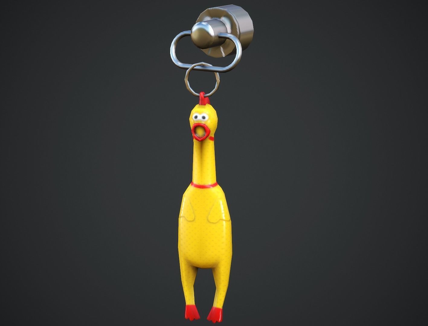 3D model Screaming Chicken Weapon Charm - Low Poly Game Ready VR / AR ...